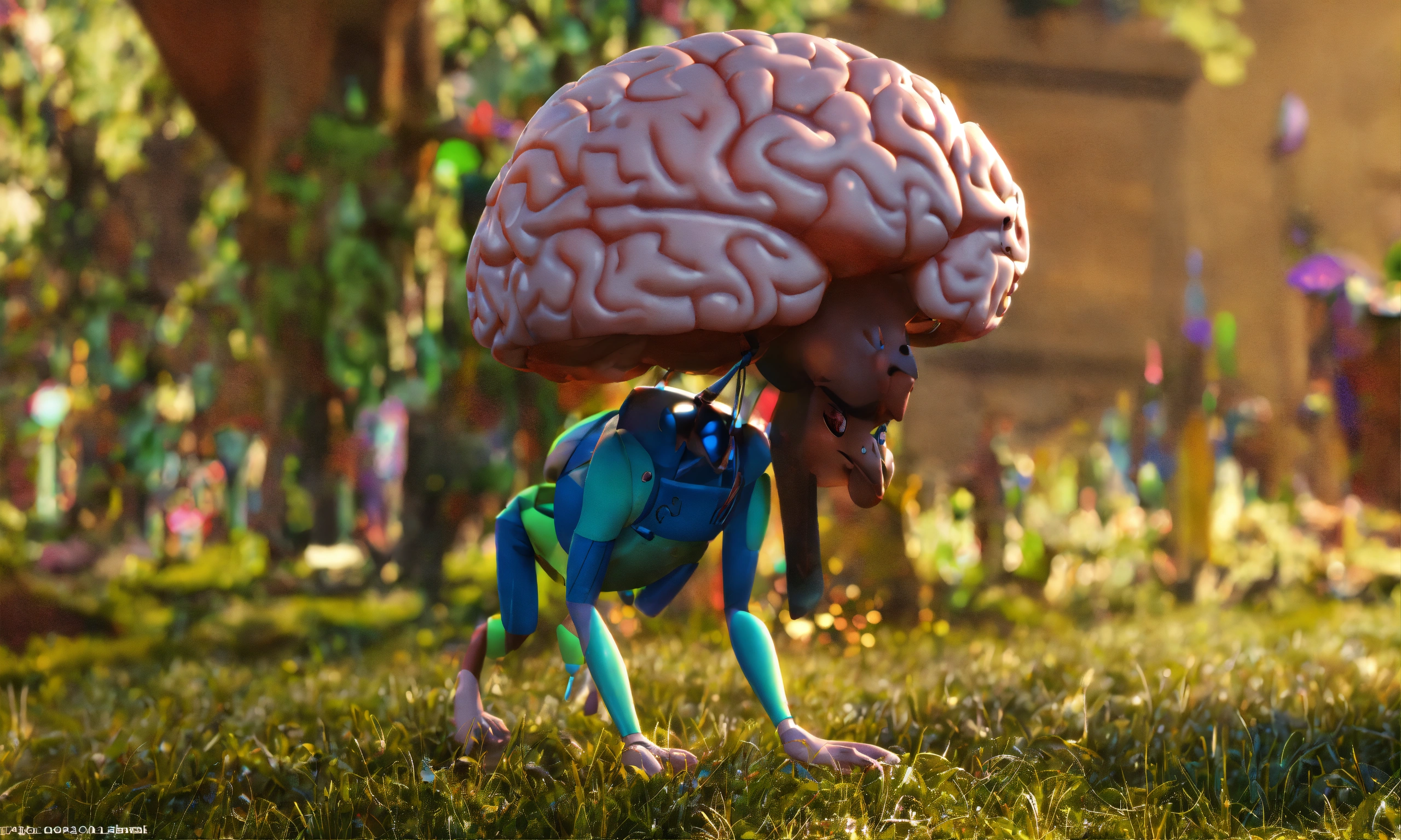 Lexica - Brain, 3d, neurônios, made by pixar studios,