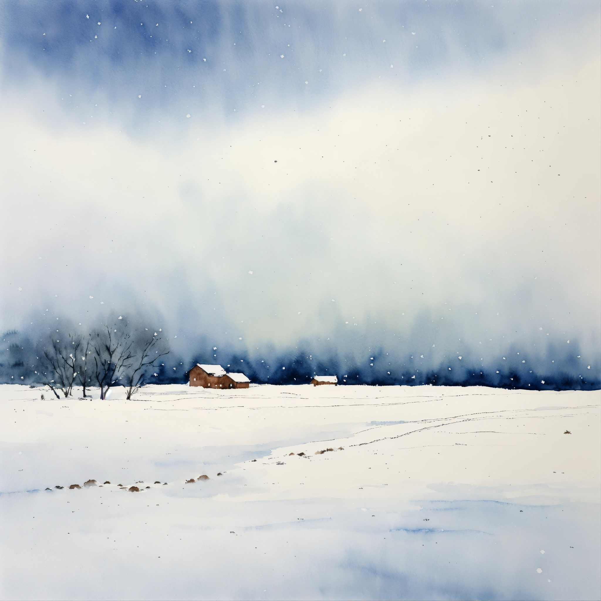 Lexica - Very minimal landscape of clean white snow on the ground, with ...