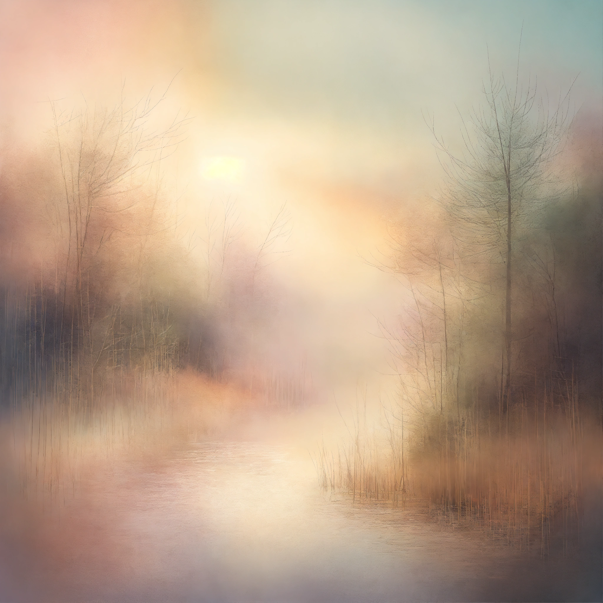 Lexica - Abstract art, hazy, mist, sketched lines floating in a ...