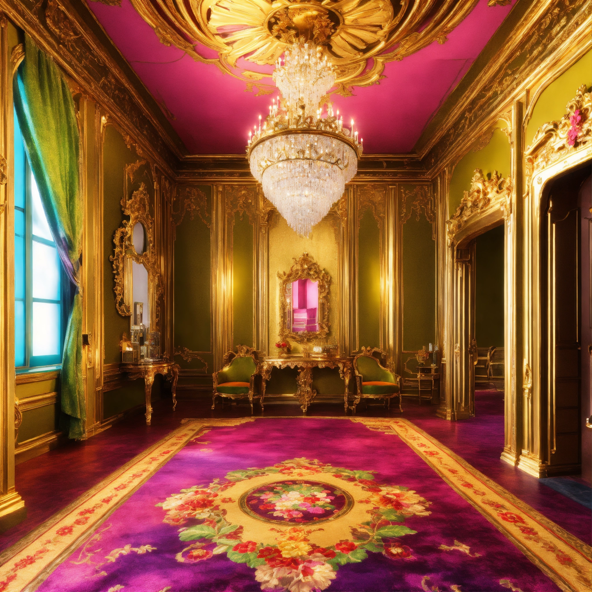 Lexica - Futuristic beautiful French mansion interior glamorous ...