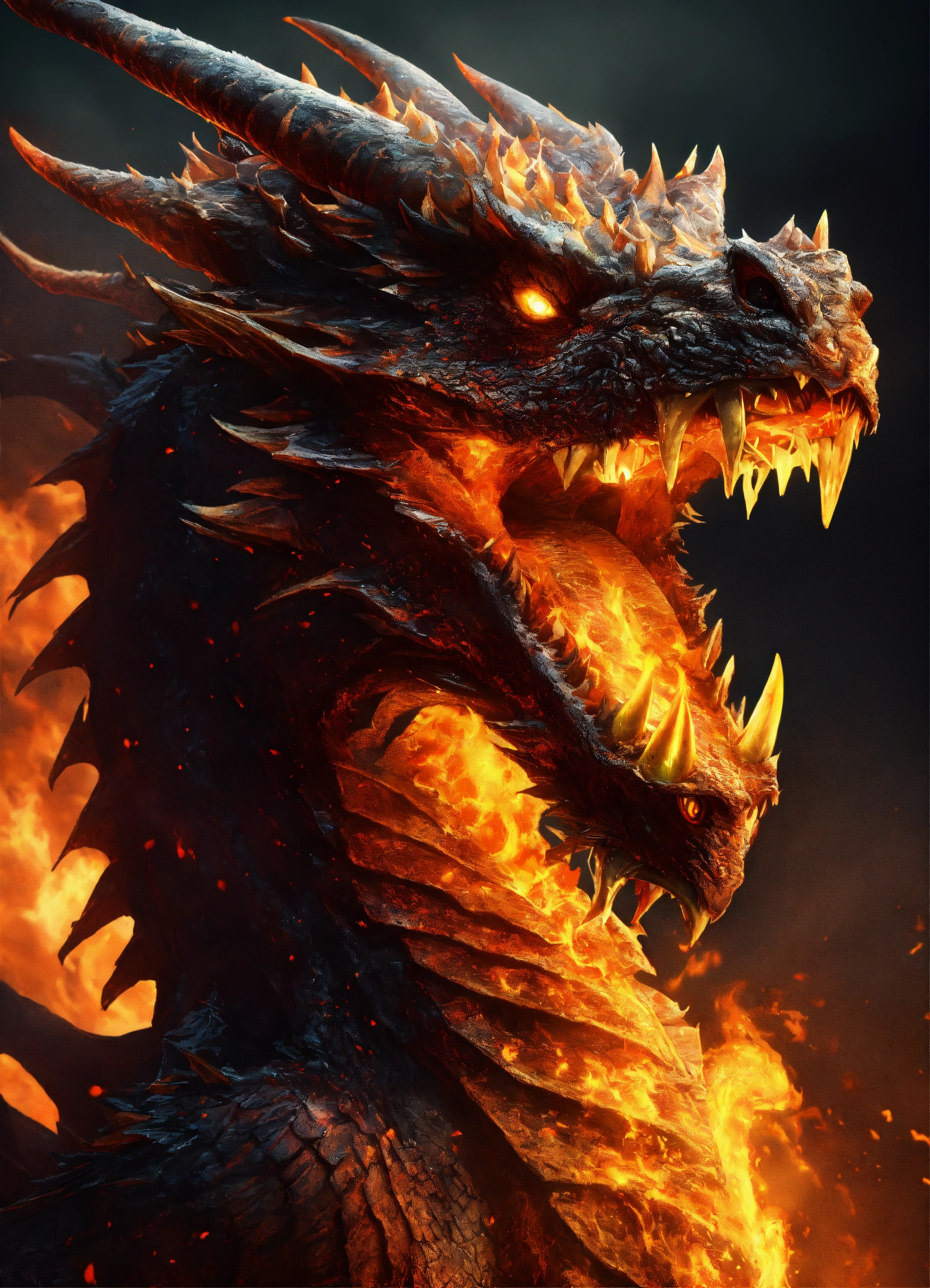 Lexica - A grotesque, demonic dragon, its fur matted and twisted and ...