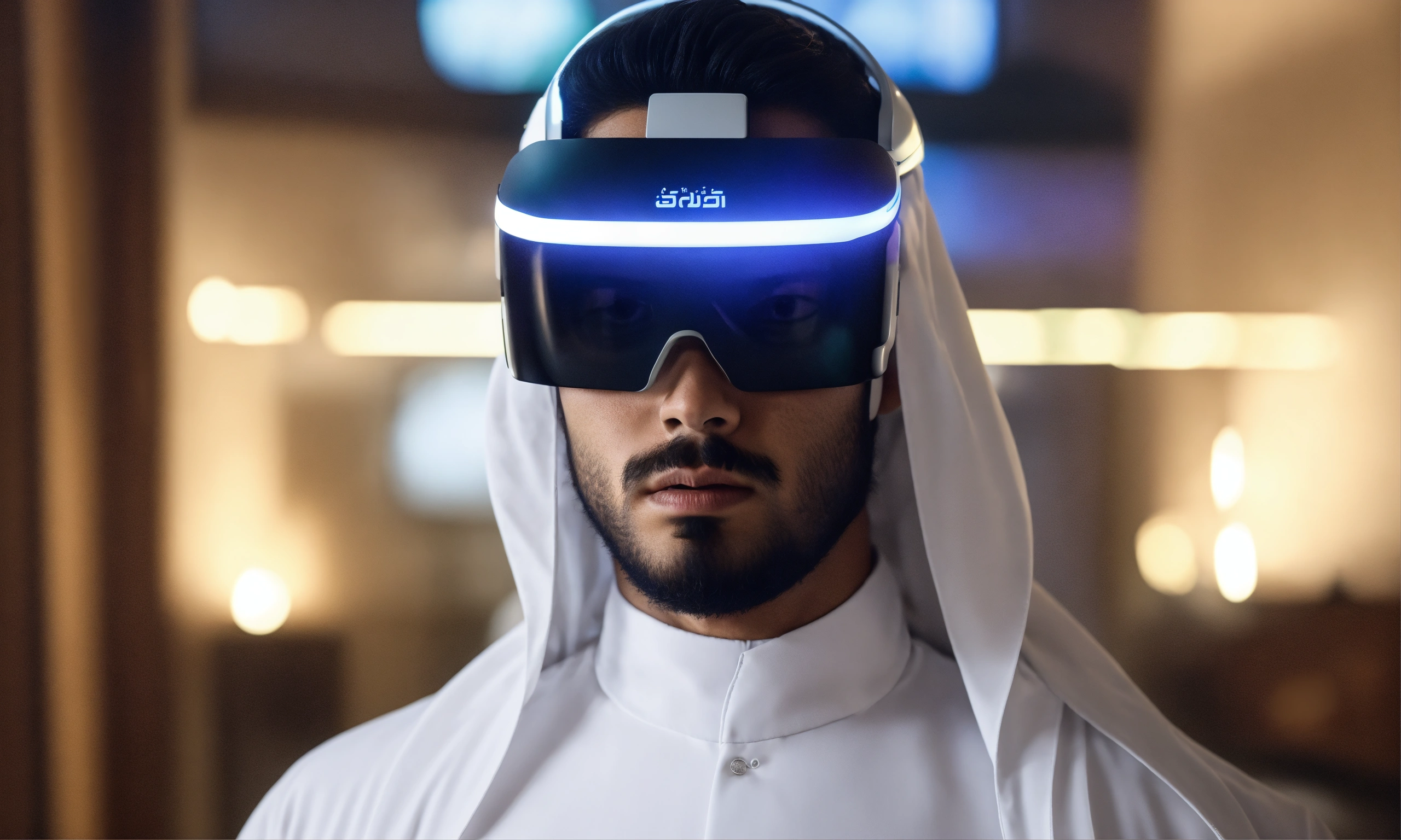 Lexica - Saudi youth male, future, augmented reality head gear, modern ...