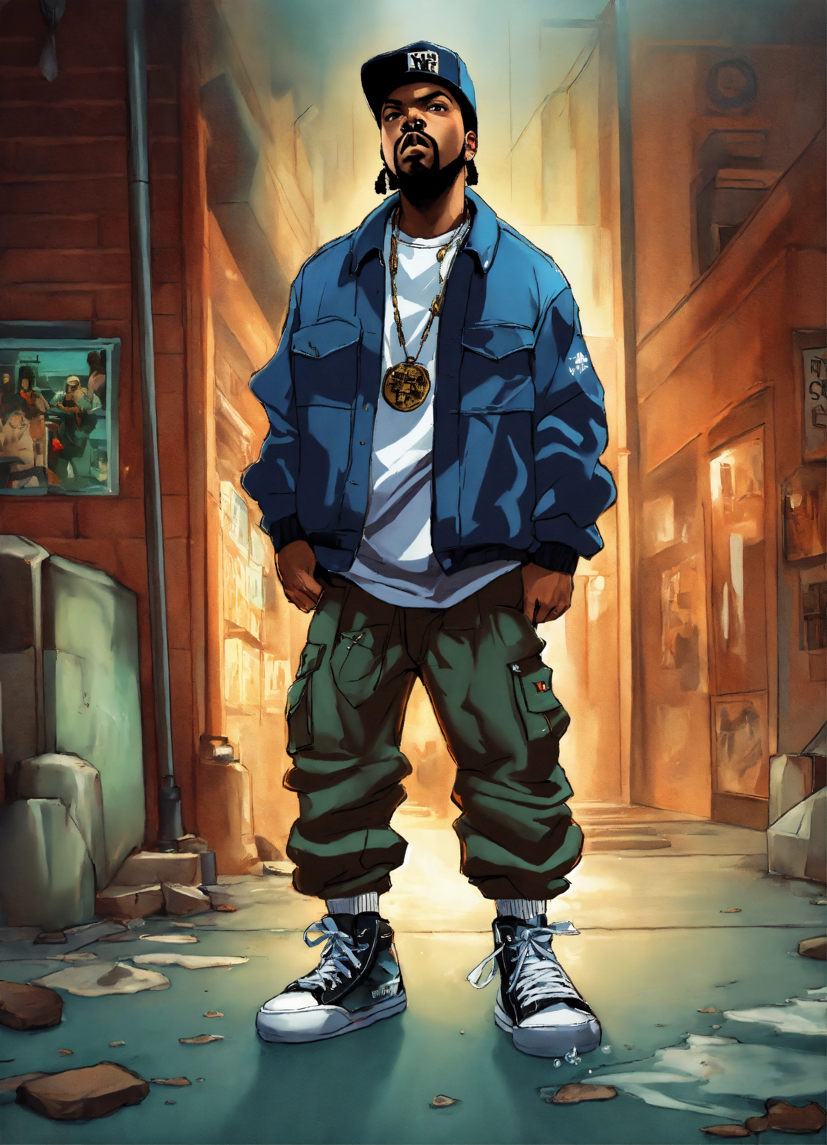 Lexica - Hip hop art style Ice Cube boondocks full body