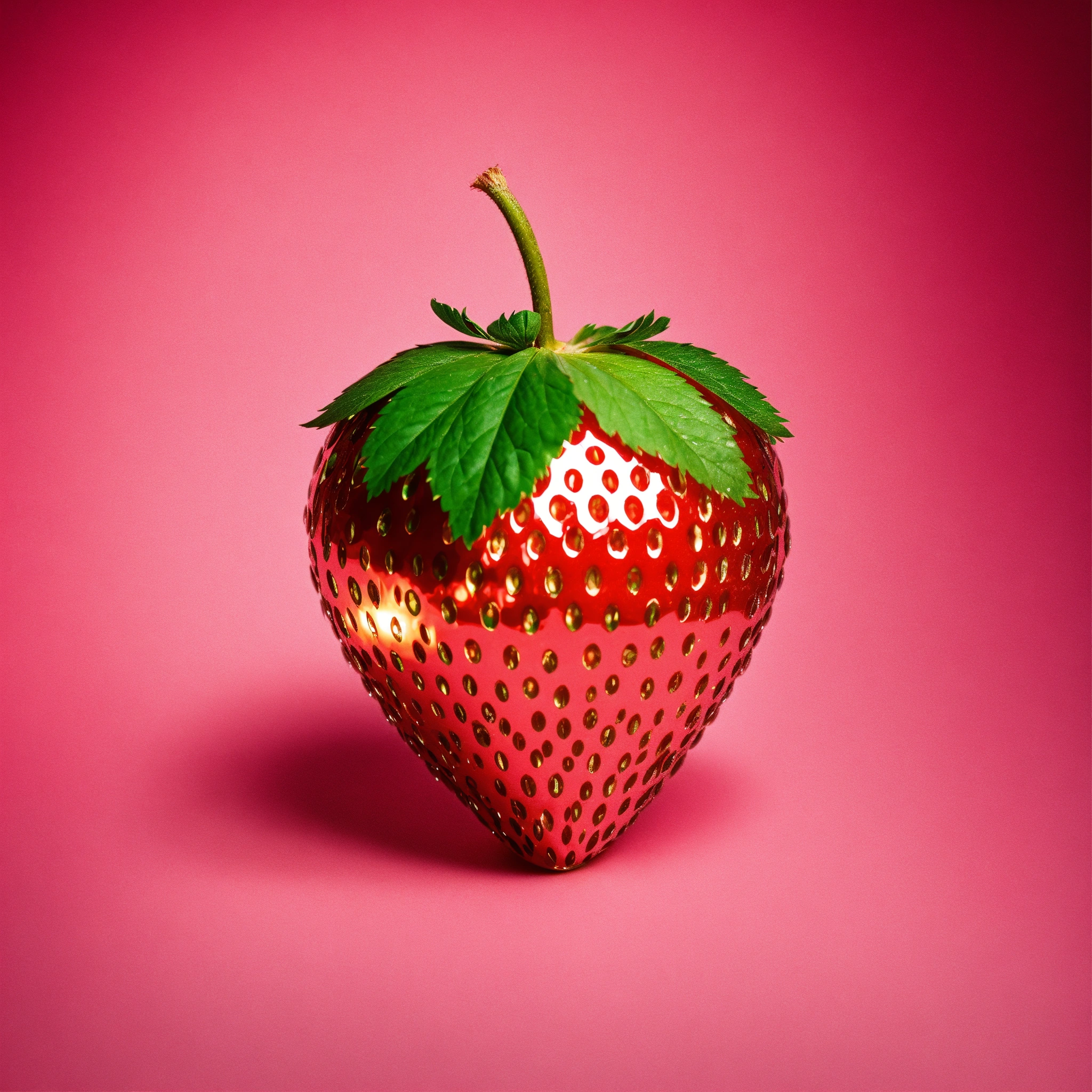 Lexica - Disco ball in shape of strawberry, empty background
