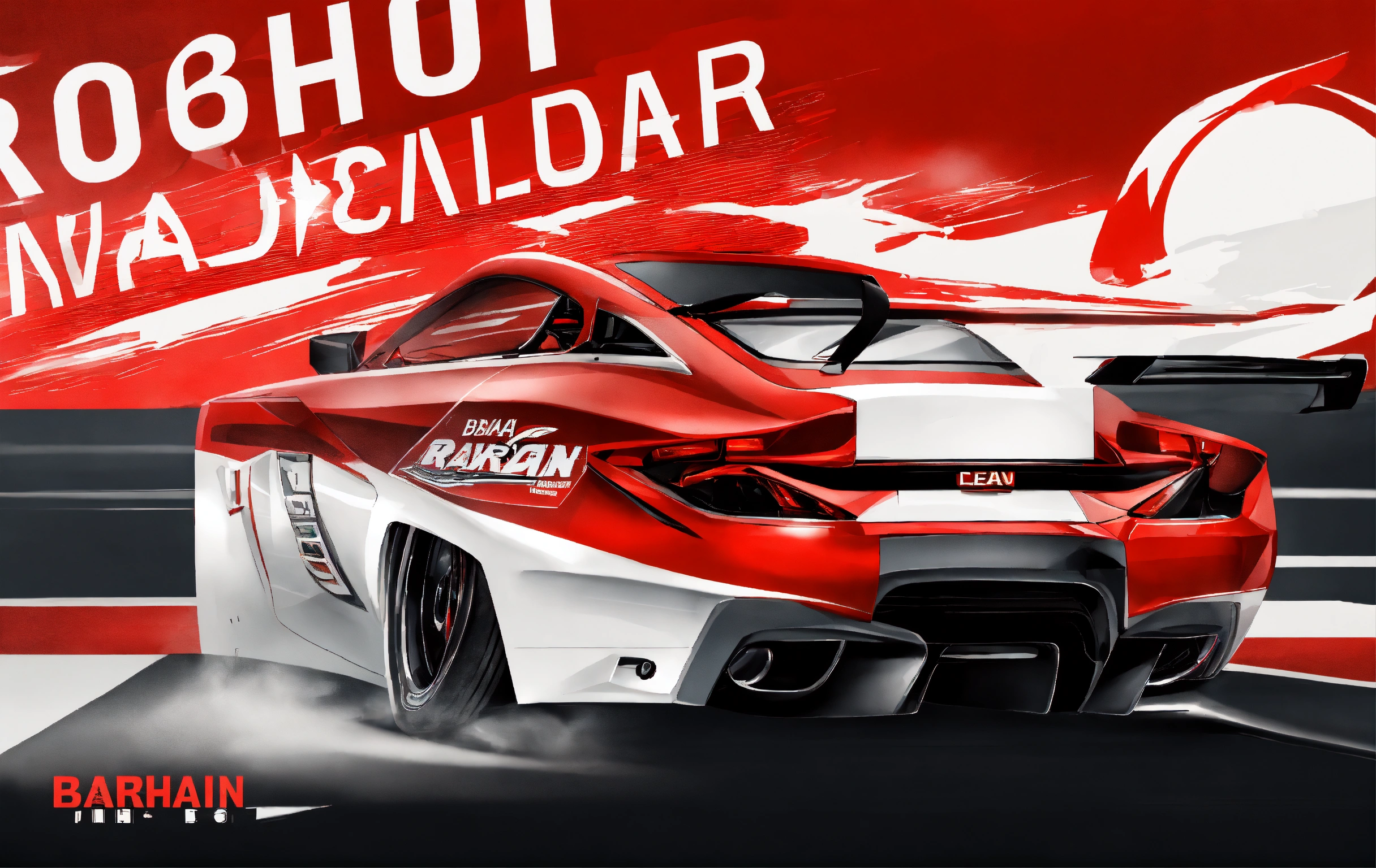 Lexica - Bahrain red and white vector clean modern car drag race car ...