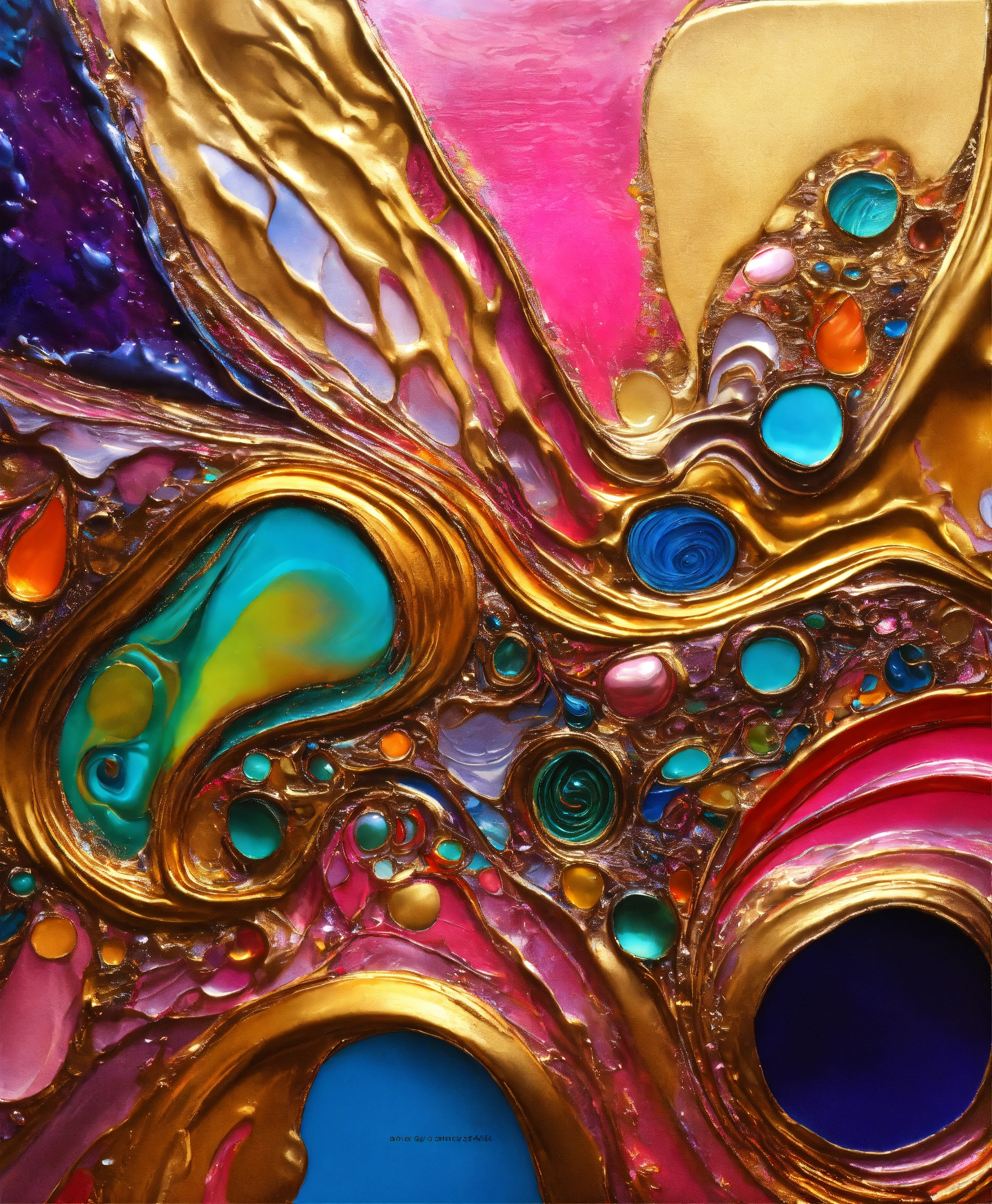 Lexica - Colorful abstract painting oil and water complex complicated ...