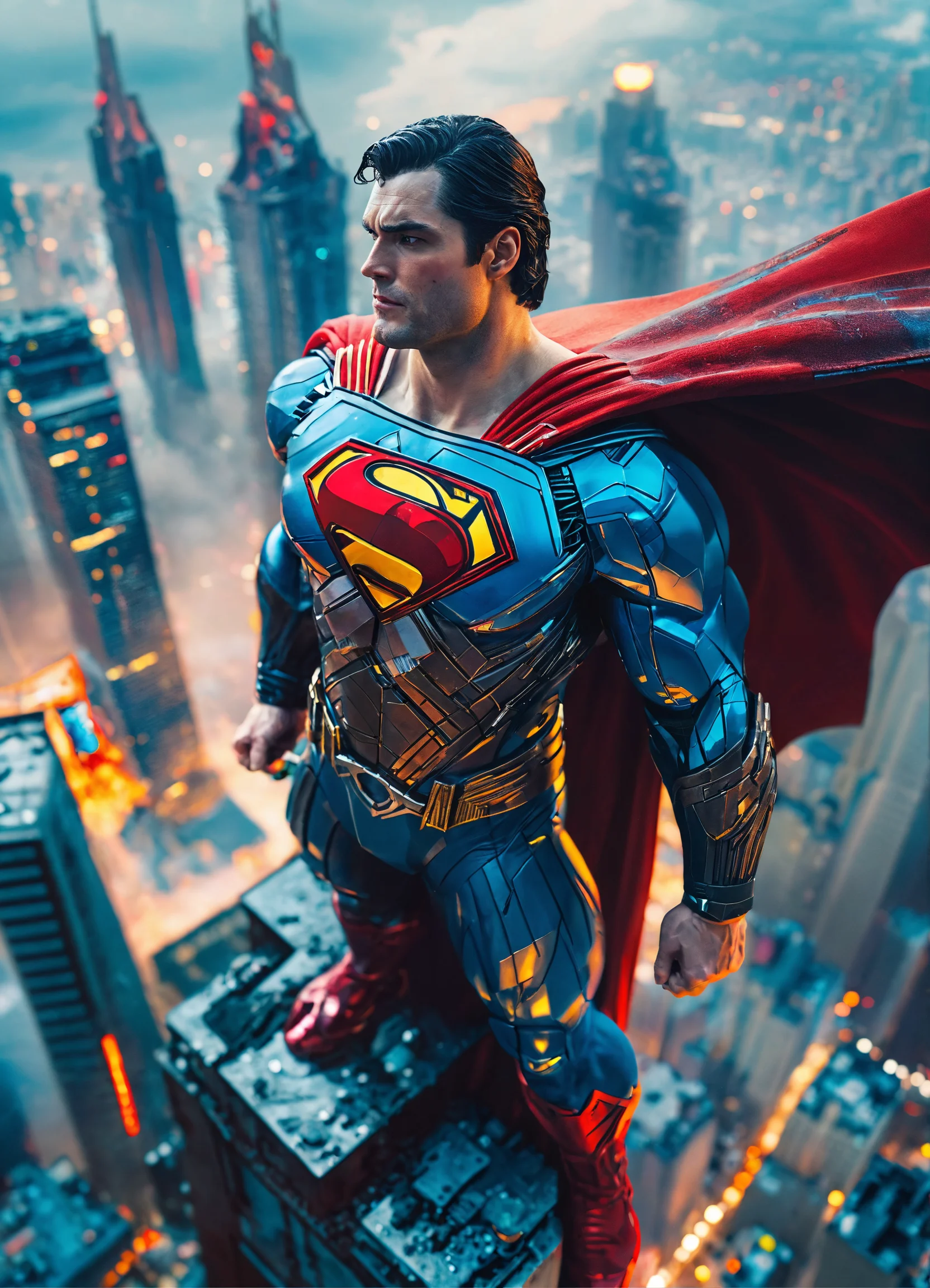 Lexica - A cool picture of a superman fused or joined together with ...