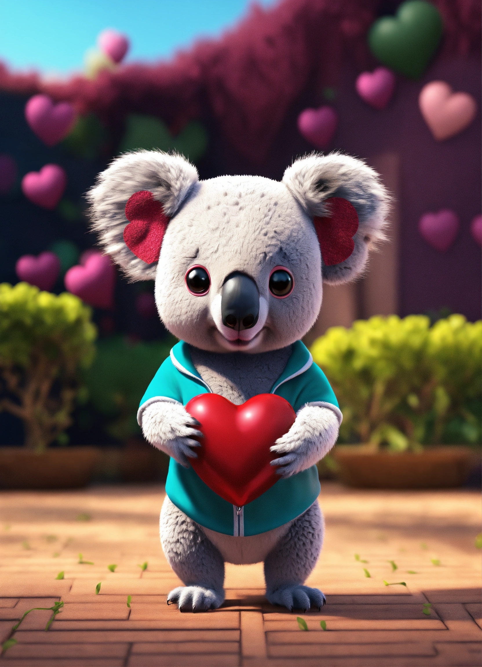 Lexica - A cute 3D model koala character in a matrix, big eyes, charming, attractive, adorable ...
