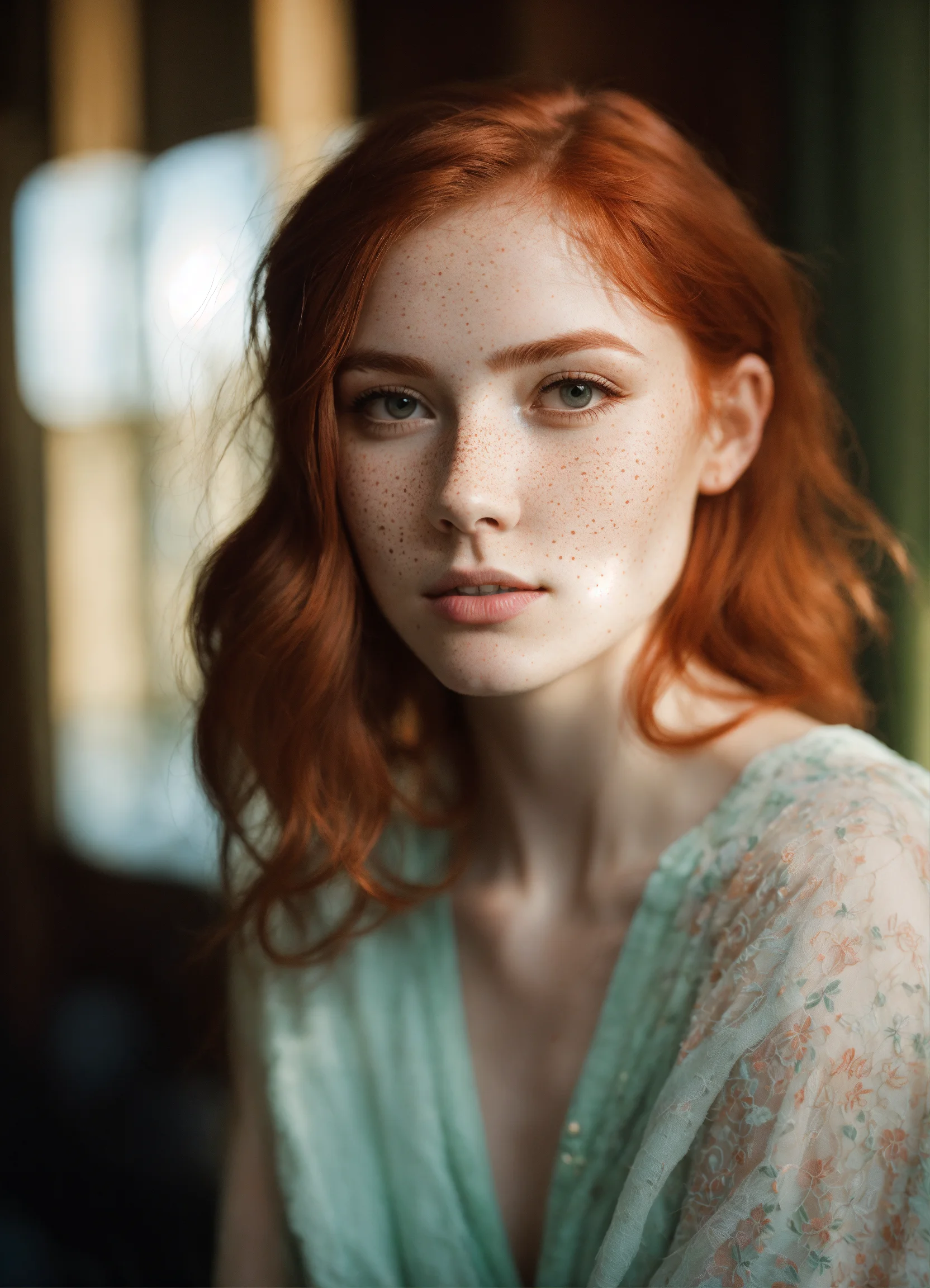 Lexica Redhead Portrait Shot On Leica Shadowplay Gorgeous Lighting Subtle Pastel Hues 8k