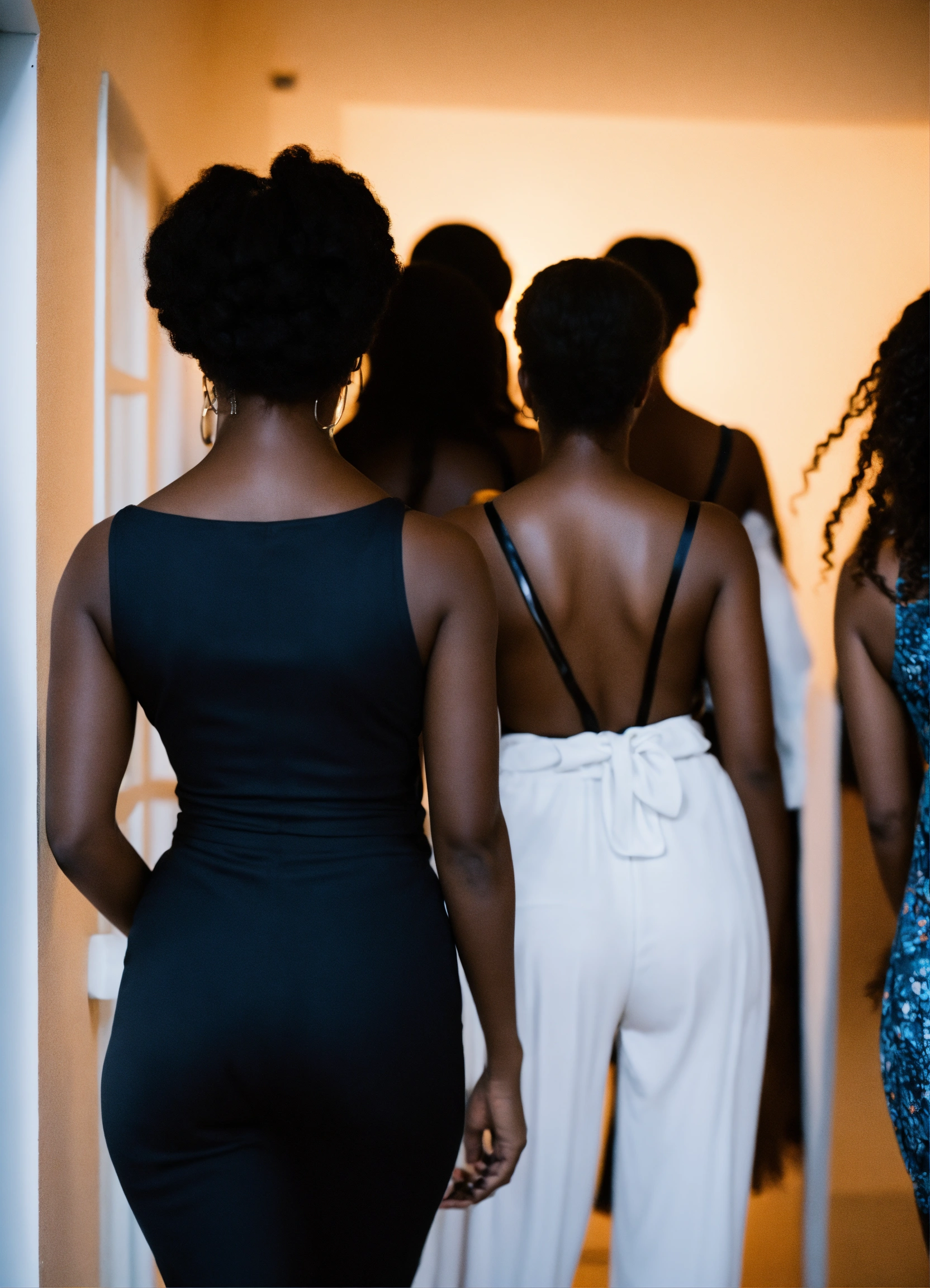 Lexica - BLACK Silhouette OF A GROUP OF BLACK WOMEN LINING AGAINST WALL ...