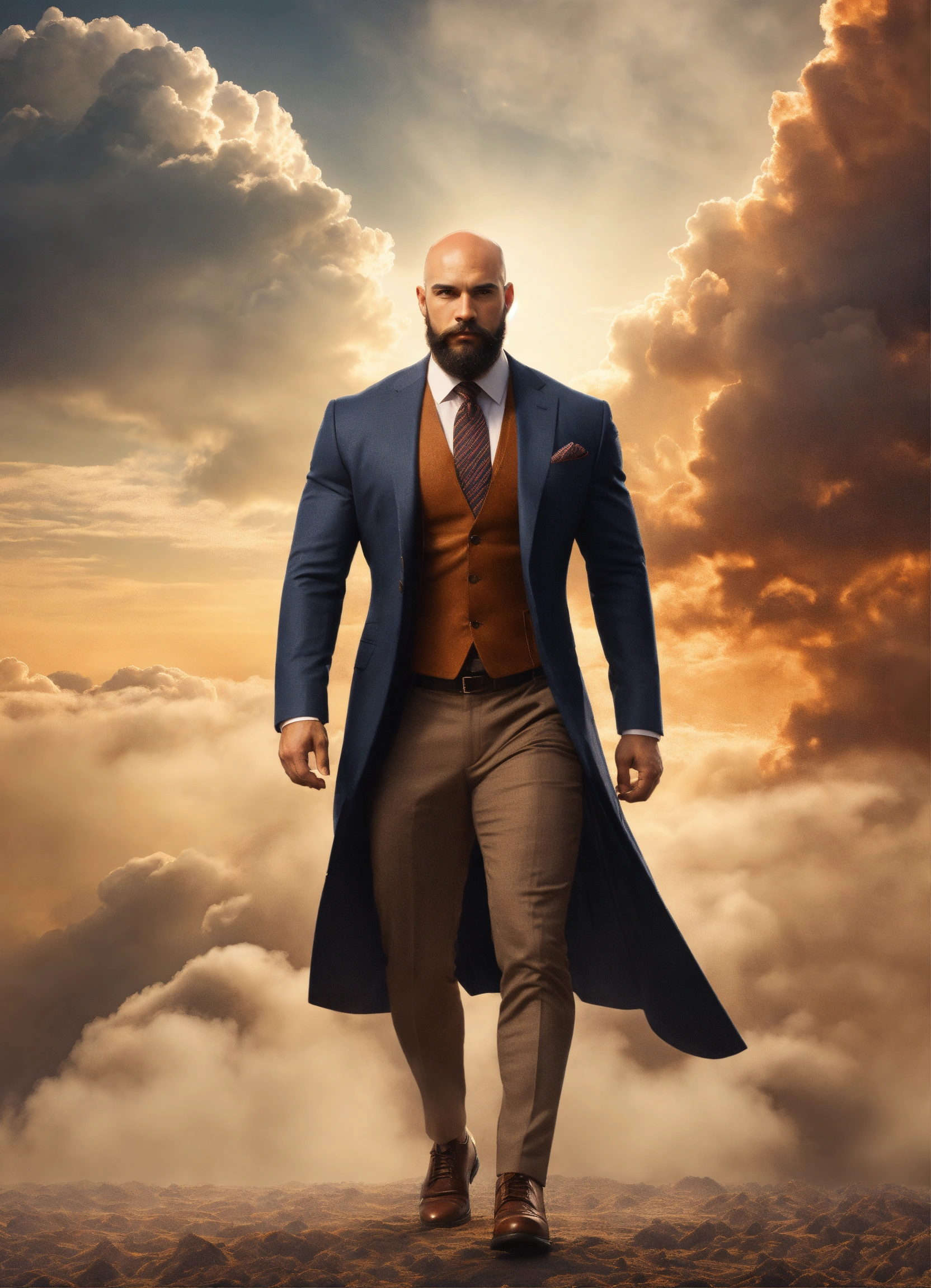 Lexica - Bald well groomed bearded man, a strong muscular handsome ...