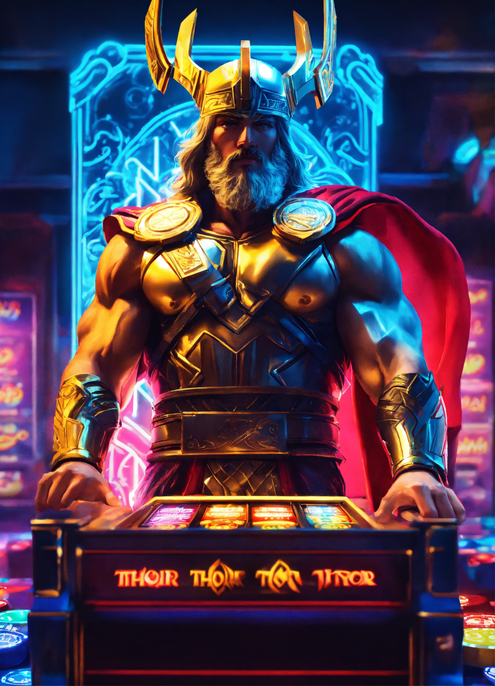 Lexica - GOD THOR with MJOLNIR casino slot machine in the gambling 8k ...