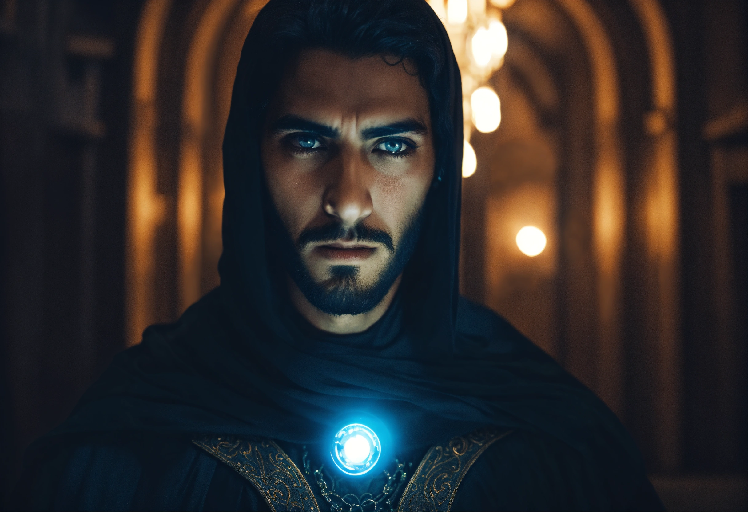 Lexica - Closeup portrait of a young handsome evil Middle Eastern ...