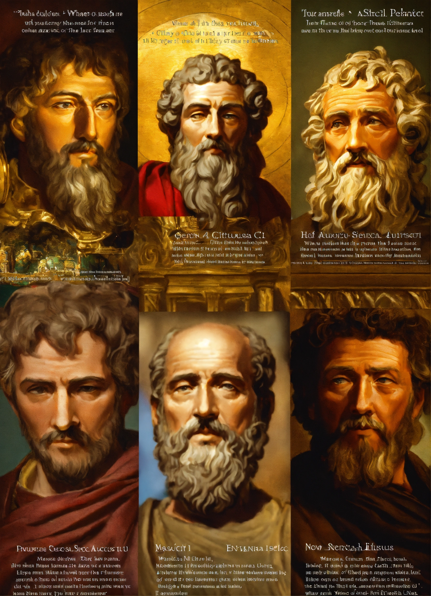 Lexica - PLEASE TAKE FOR ME A PHOTO OF THE 4 GREAT STOICS, ZENON OF ...