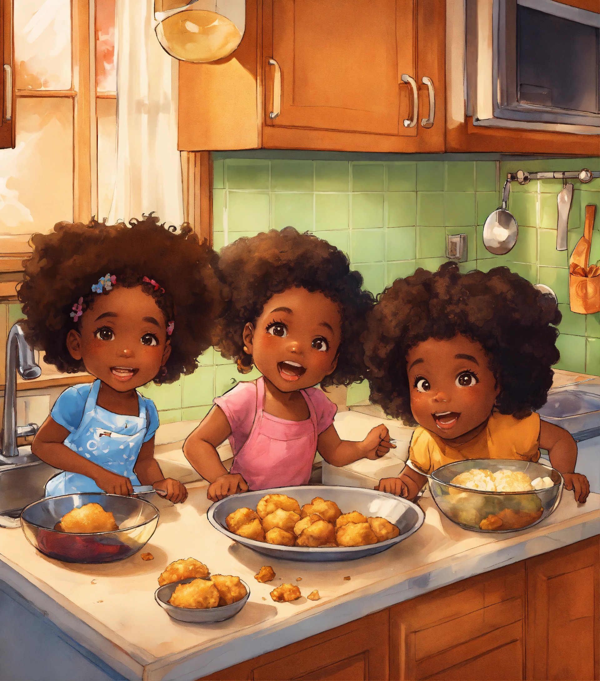 Lexica - A is a hilarious cartoon illustration of a 3-year-old ...