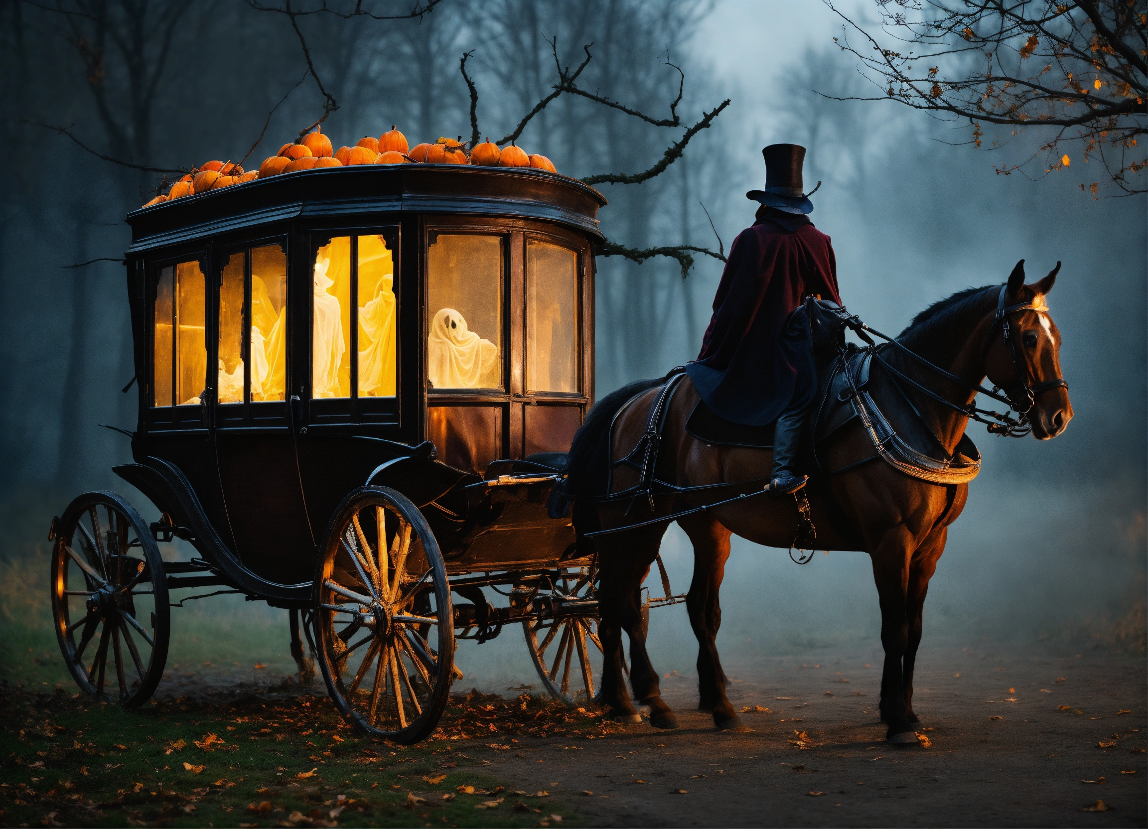 Lexica - Headless ghost on a carriage with headless horseman