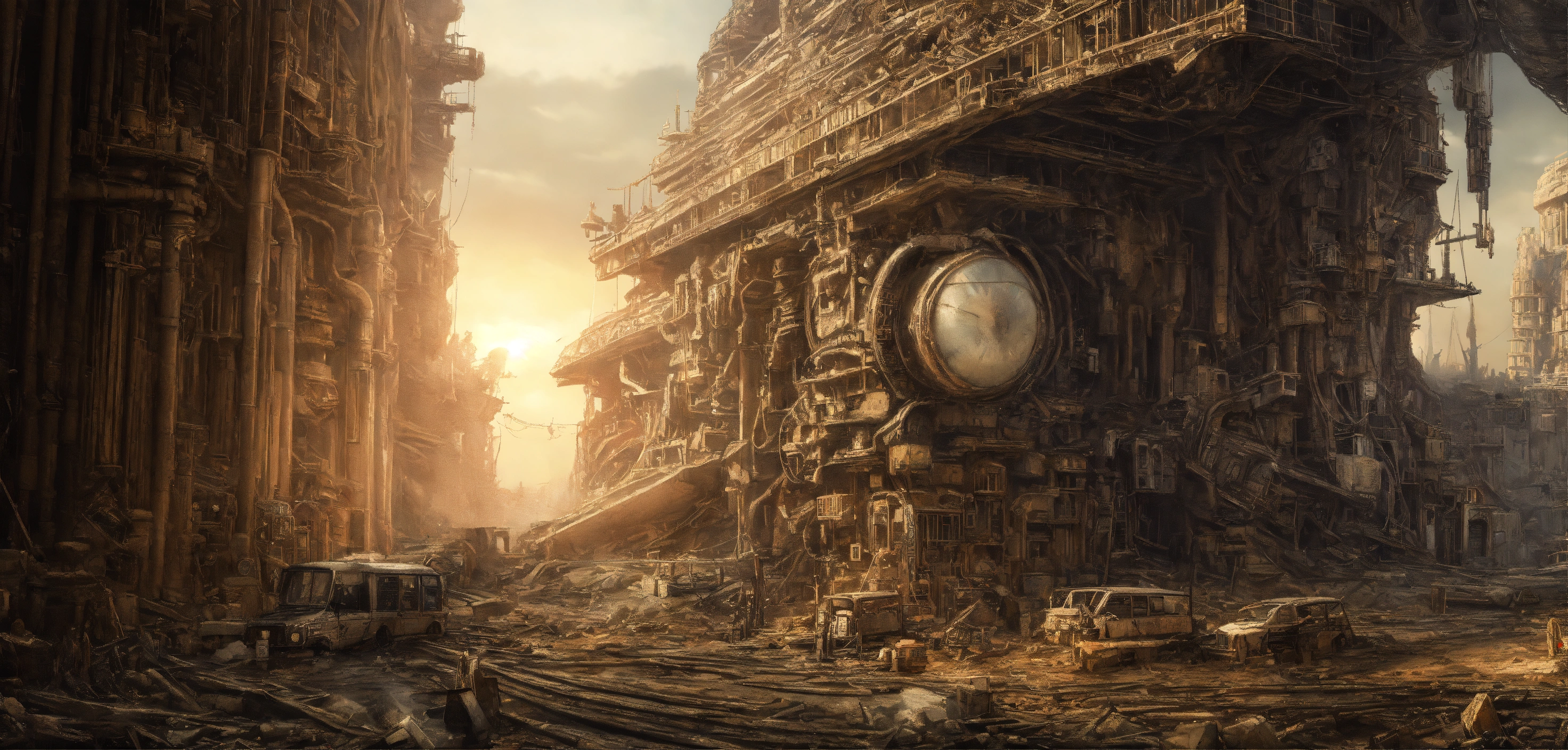 Lexica - Collapsed civilization in 1930, centred, high quality art by H ...