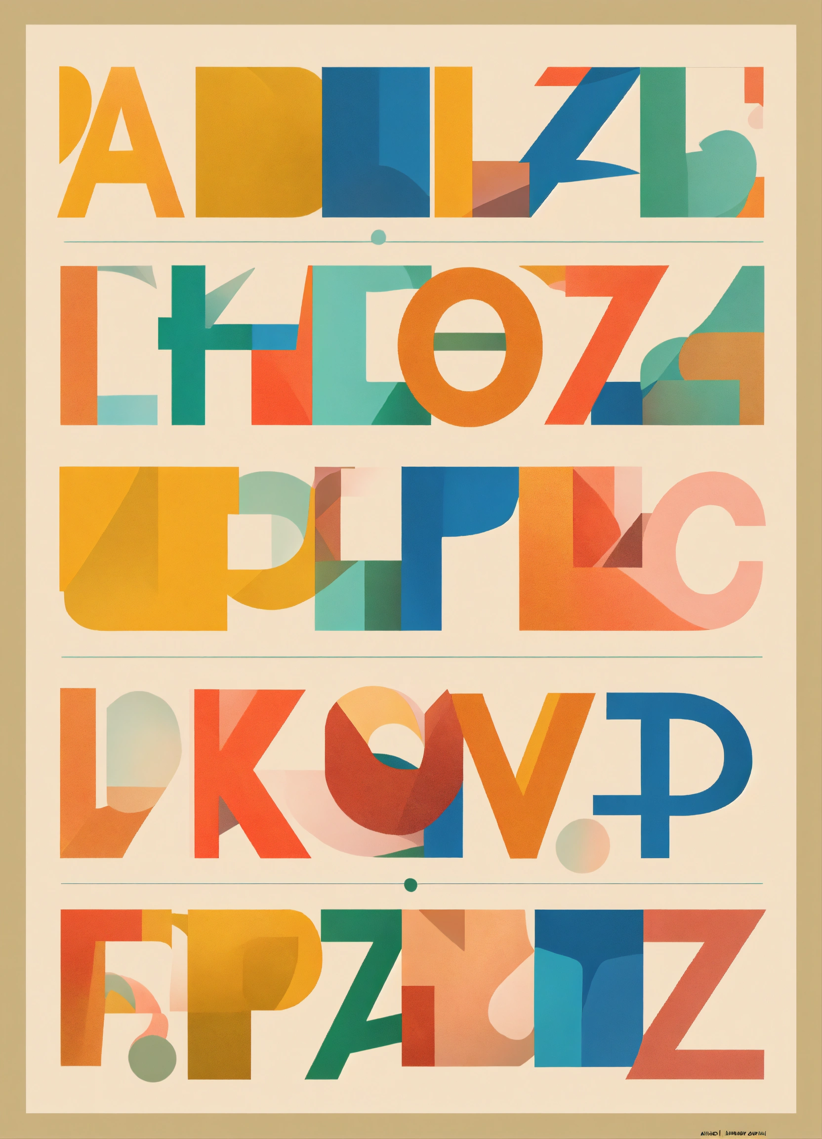 Lexica - Minimalist poster with alphabet letters A-Z. Each letter ...
