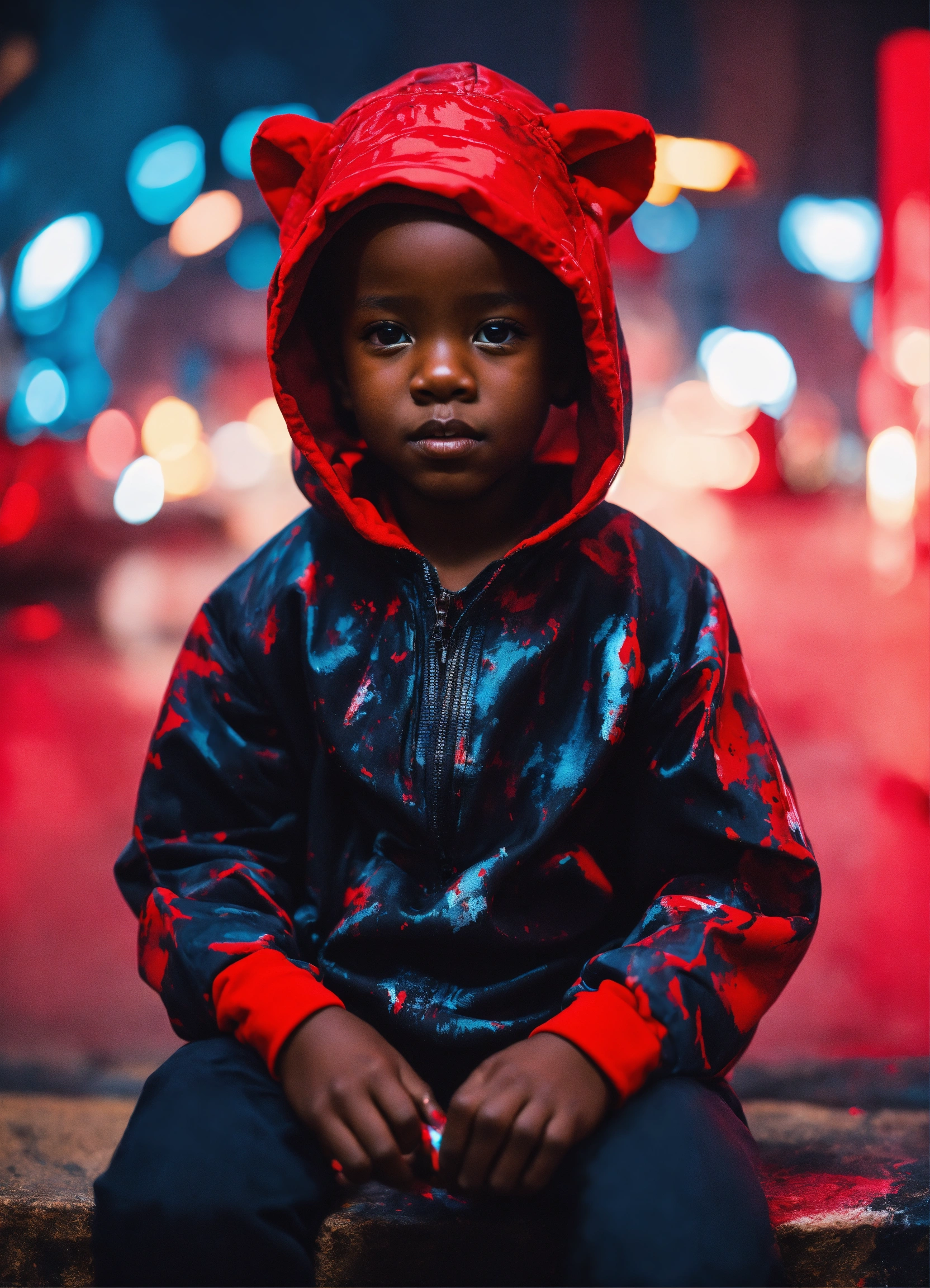 Lexica - Futuristic beautiful photogenic BLACK LITTLE BOY painted ...