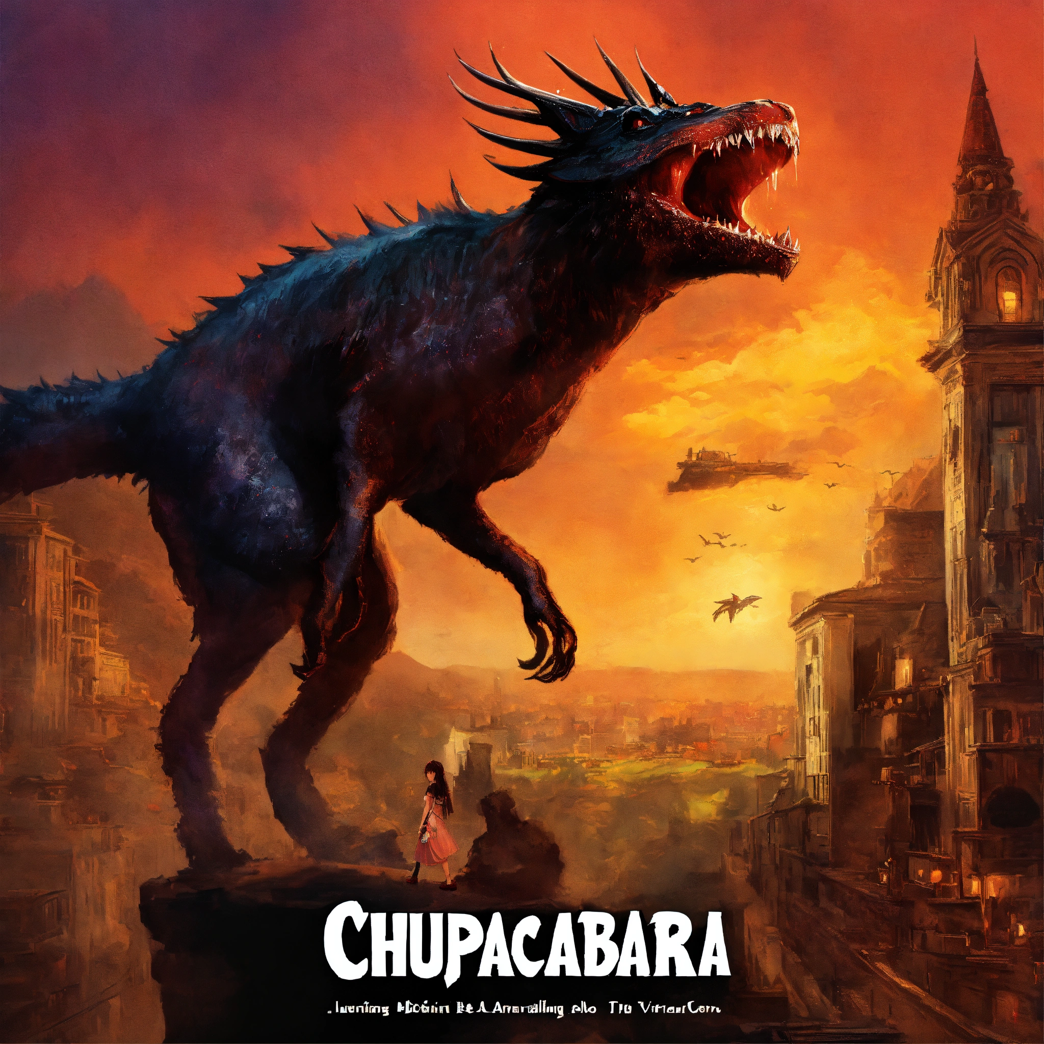 Lexica - Chupacabra cover art stunning, chupacabra text