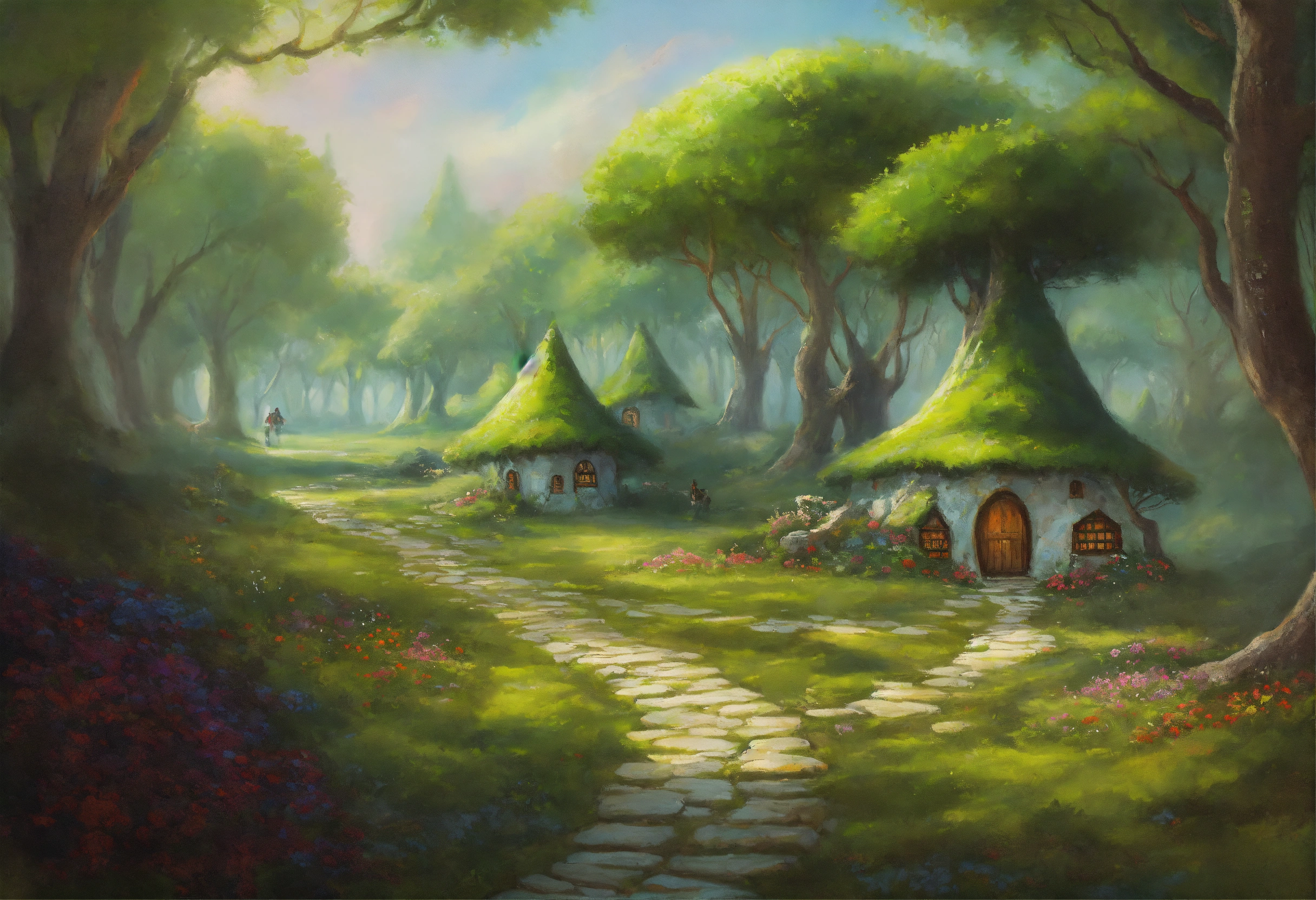 Lexica - A elf village on the middle of trees. Elven walk on a a white ...