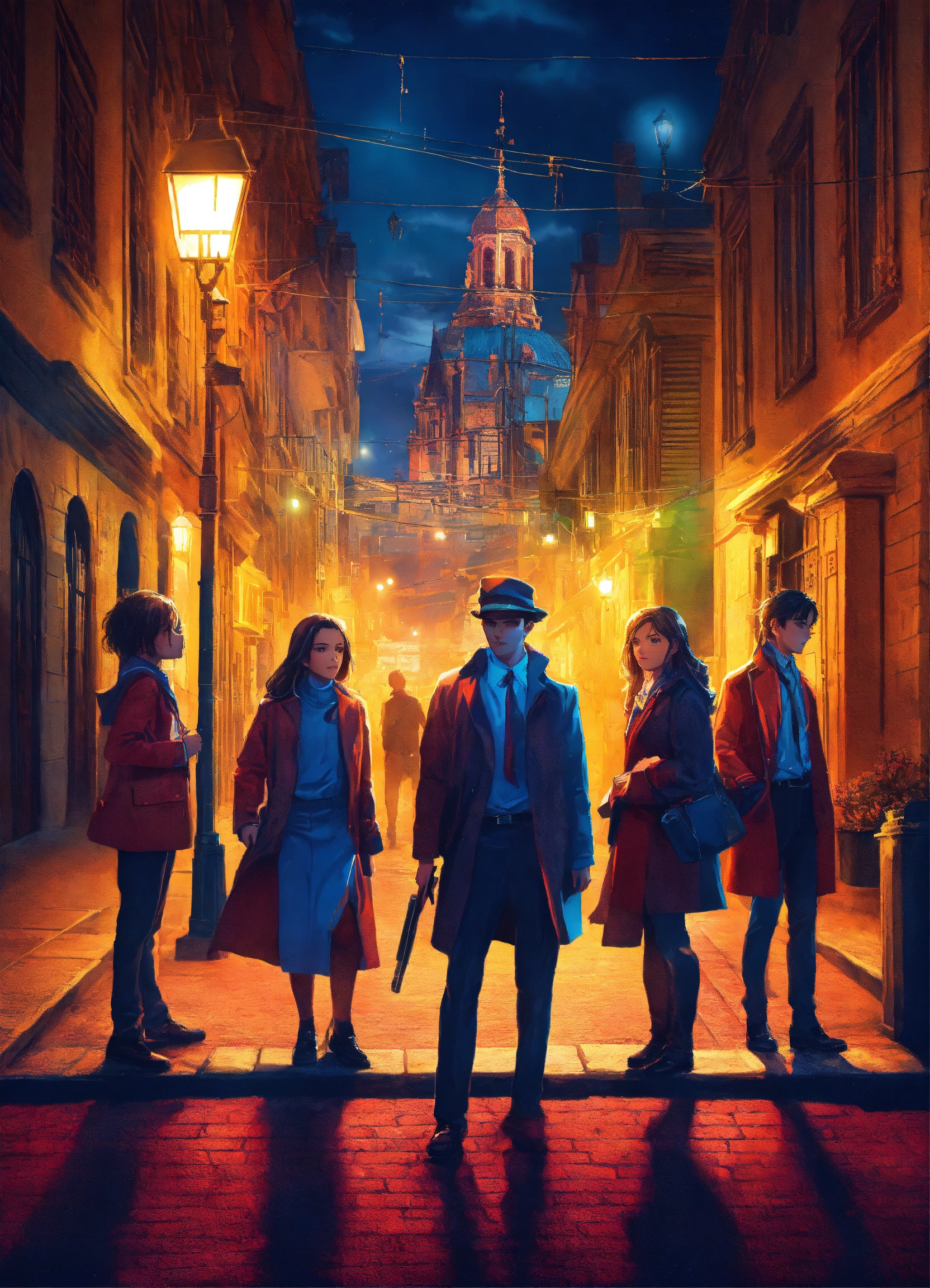 Lexica - Estilo portada de película de detectives, cinco estudiantes de ...