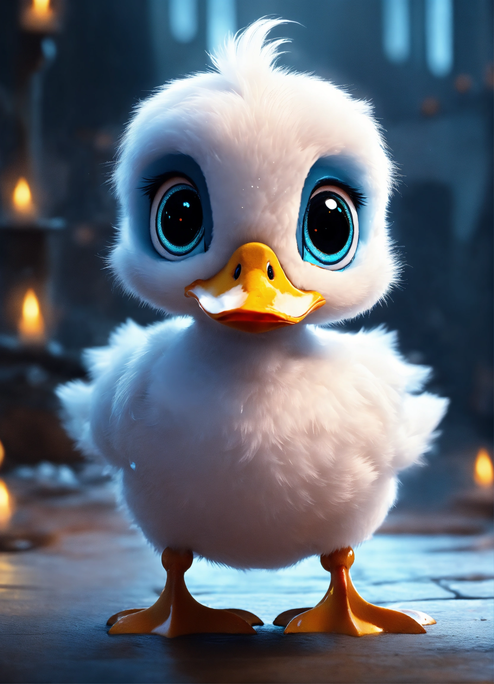 Lexica - A baby ghost duck with big eyes, animated, cartoon, unreal ...