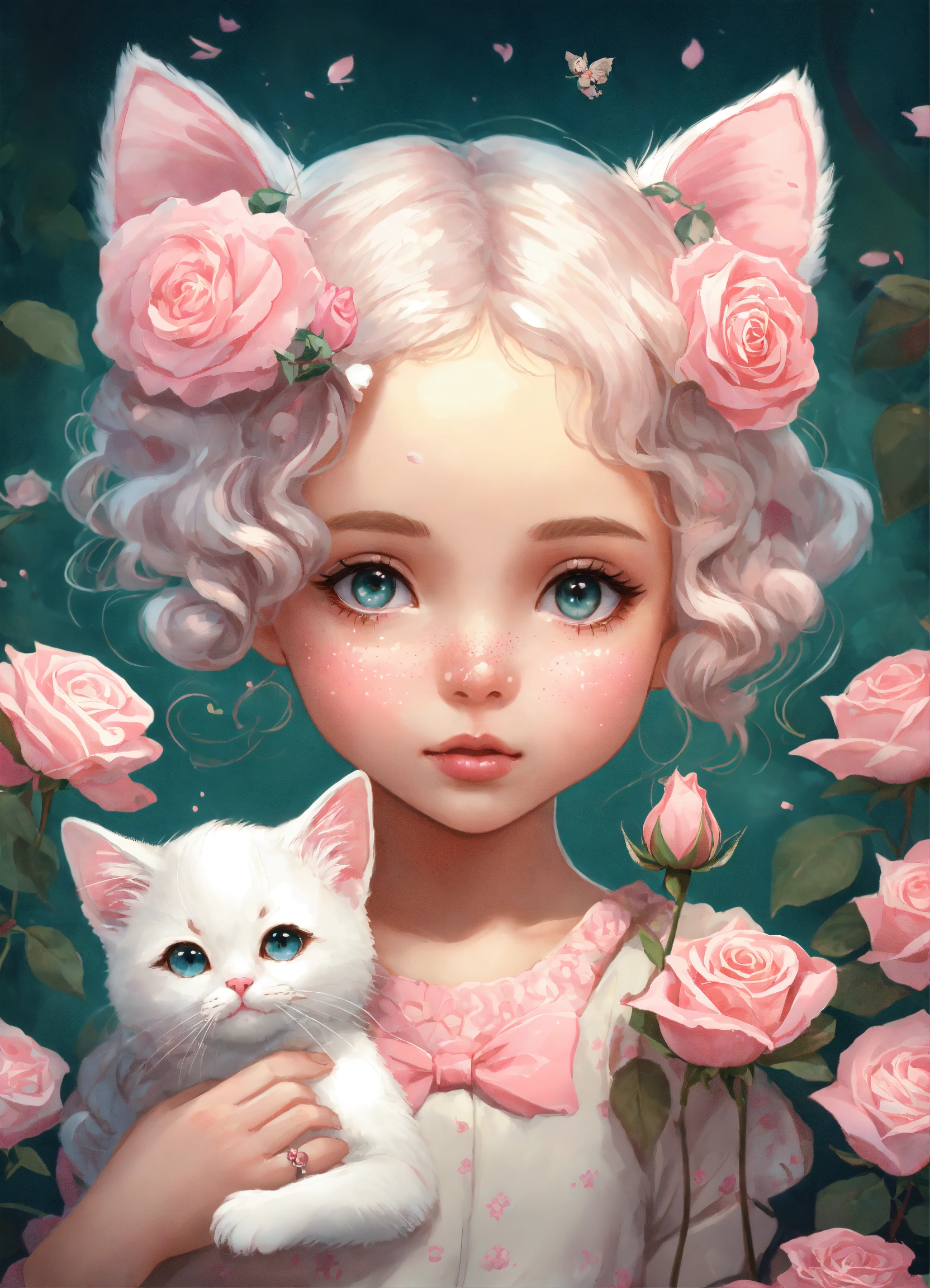Lexica - Full body of a sweetness Baby chibi Girl freckled,two braids ...