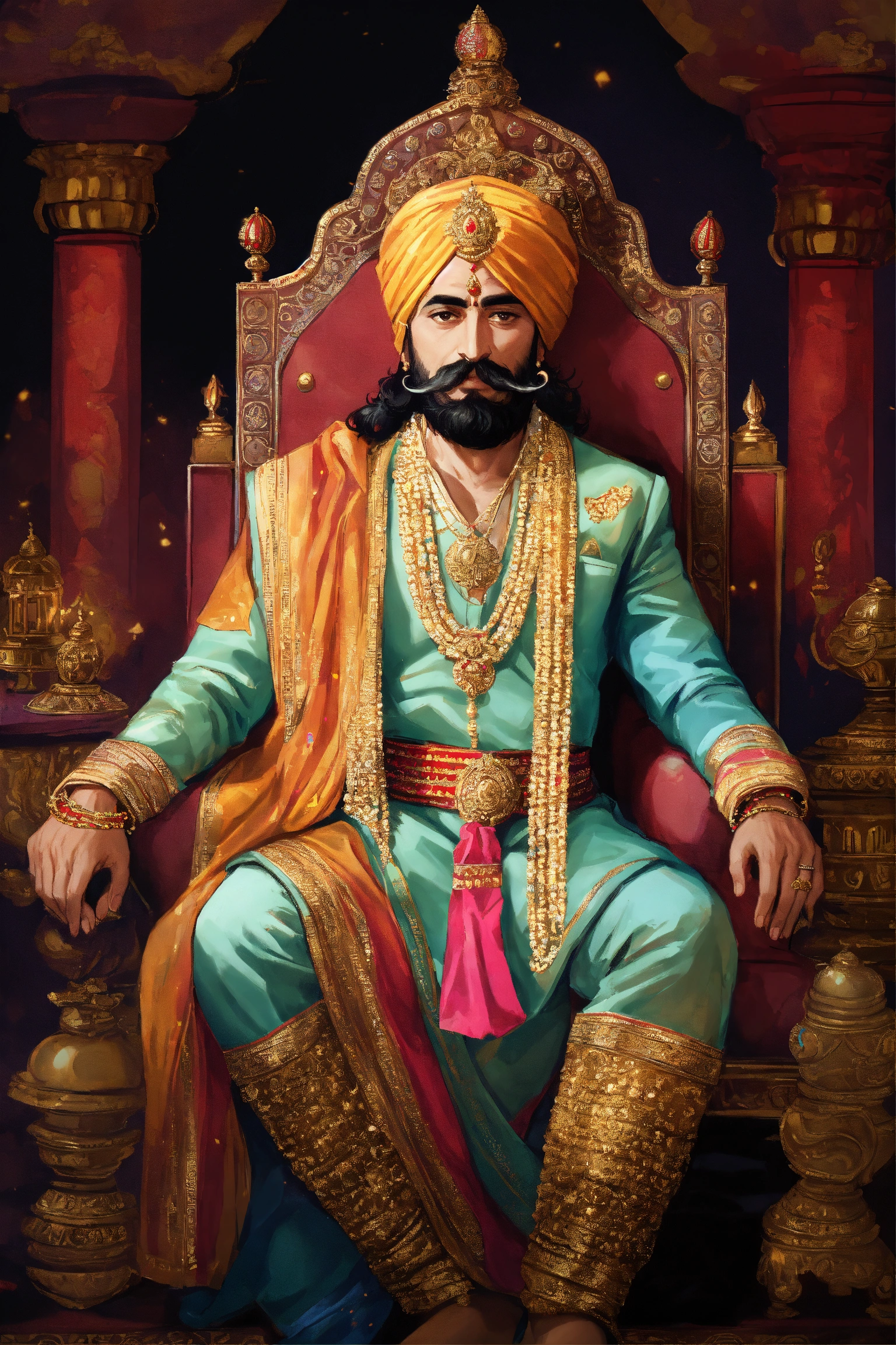 Lexica - Create image for maharaj ajmeedh ji. description of the image ...