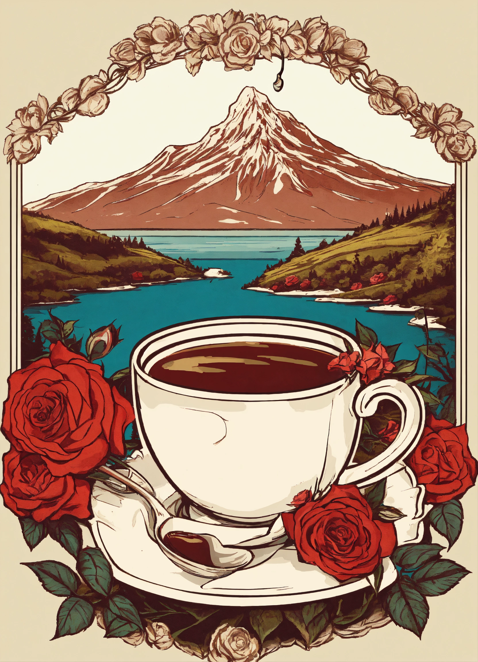 Lexica - Sticker, skeleton hand holding a vintage tea cup, hot tea ...