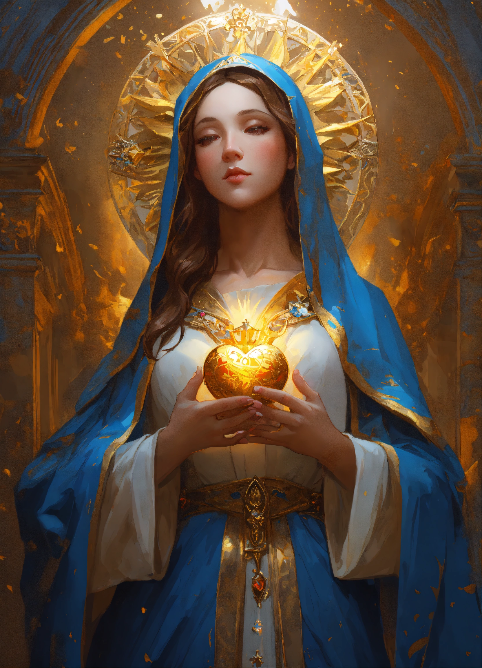 Lexica - Unreal Engine 8k portrait of a immaculate heart of Mary Mother ...