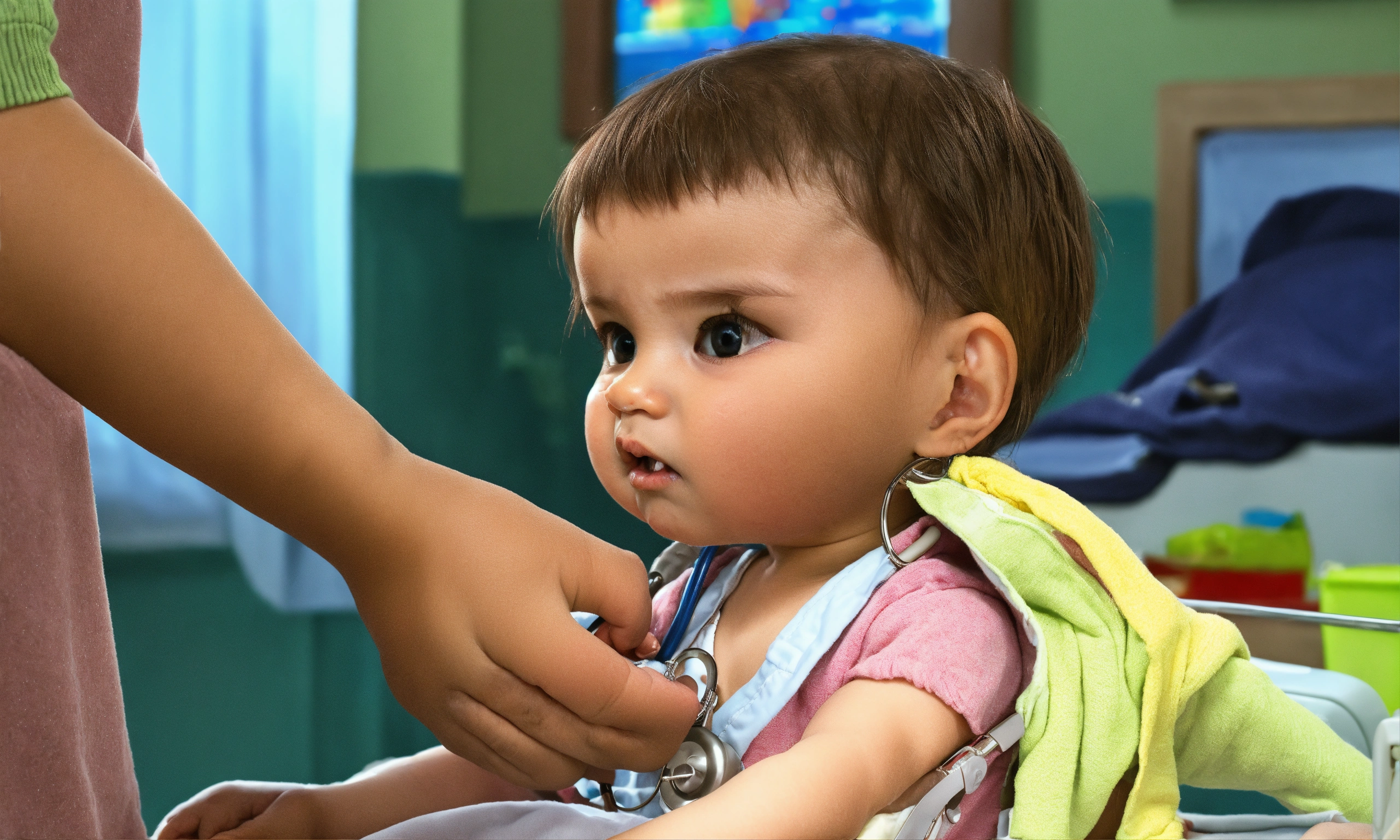 Lexica - Doctor chek a ill baby in home