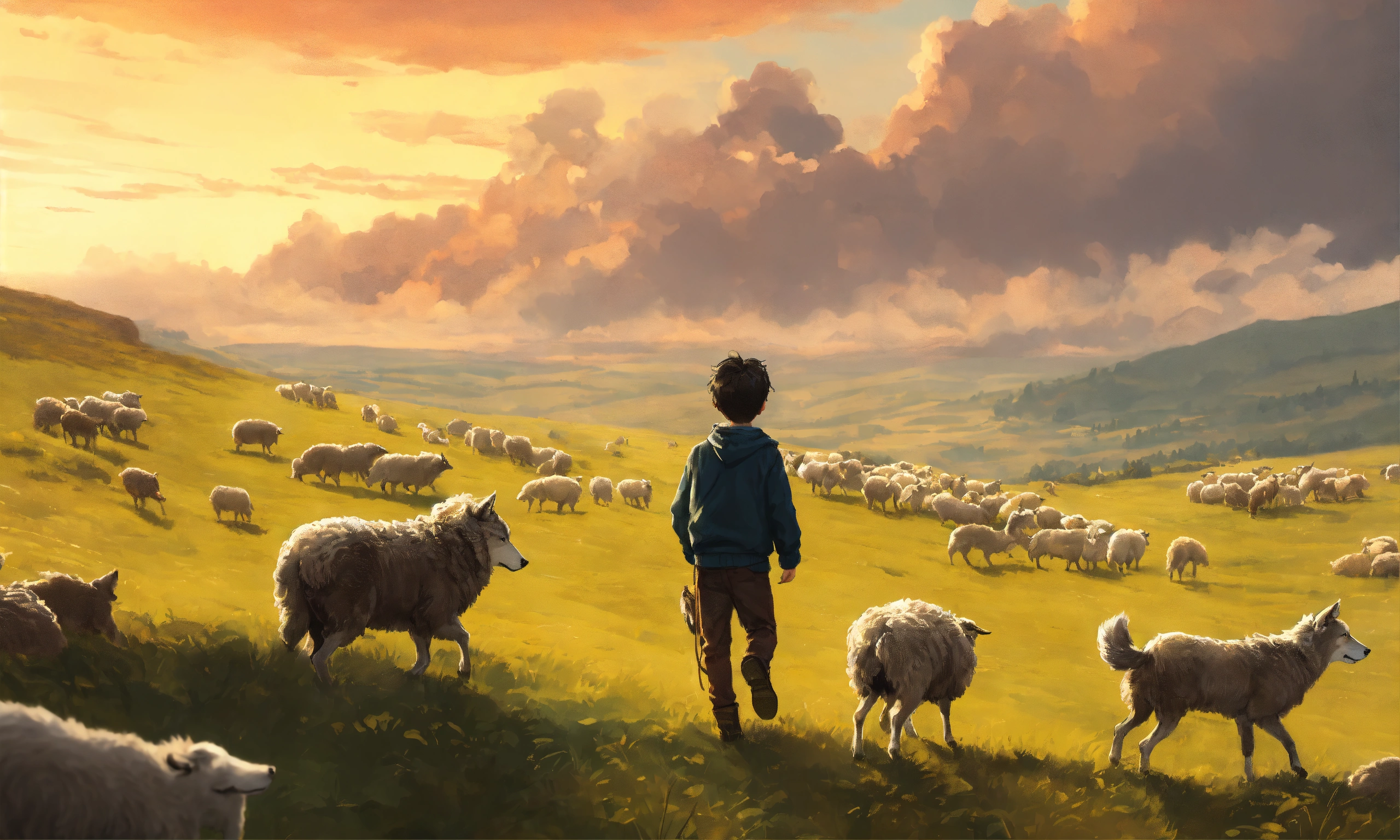 Lexica - Very high detailed 2d illustration closeup of boy watching ...