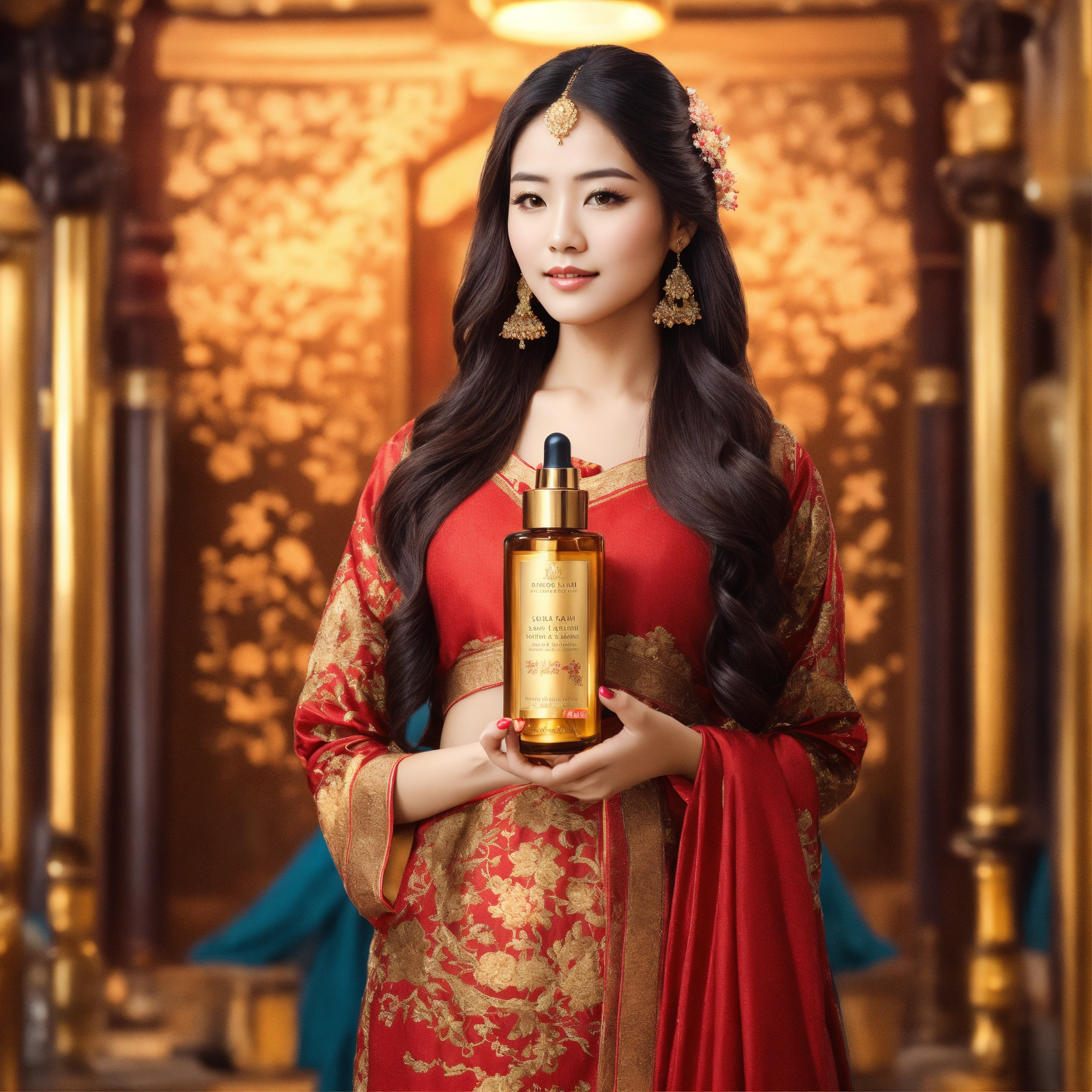 Lexica - Create A image long hair beautiful lady with traditional look ...