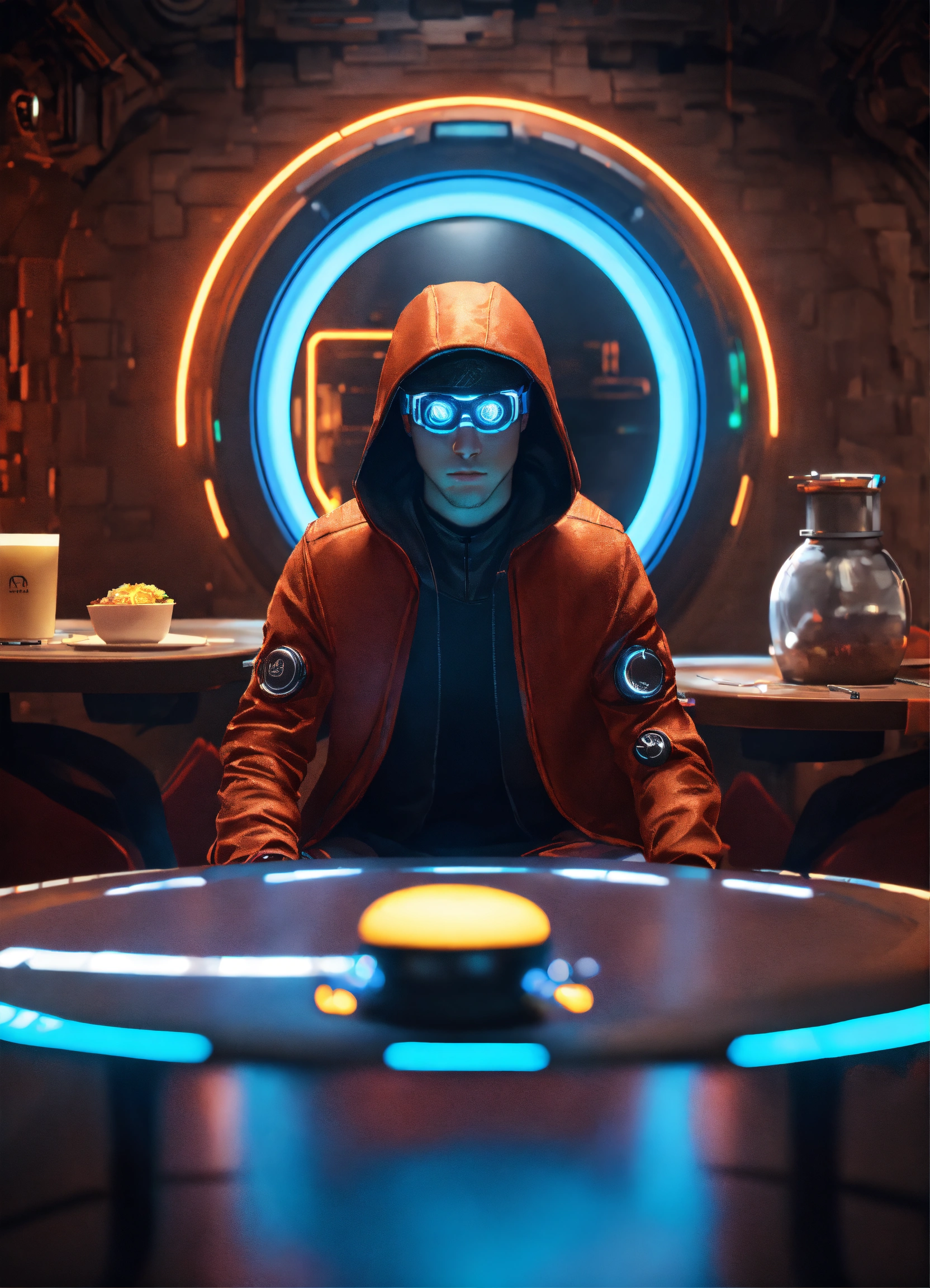 Lexica - Nerdy 25 year old male cyborg hacker wearing futuristic ...