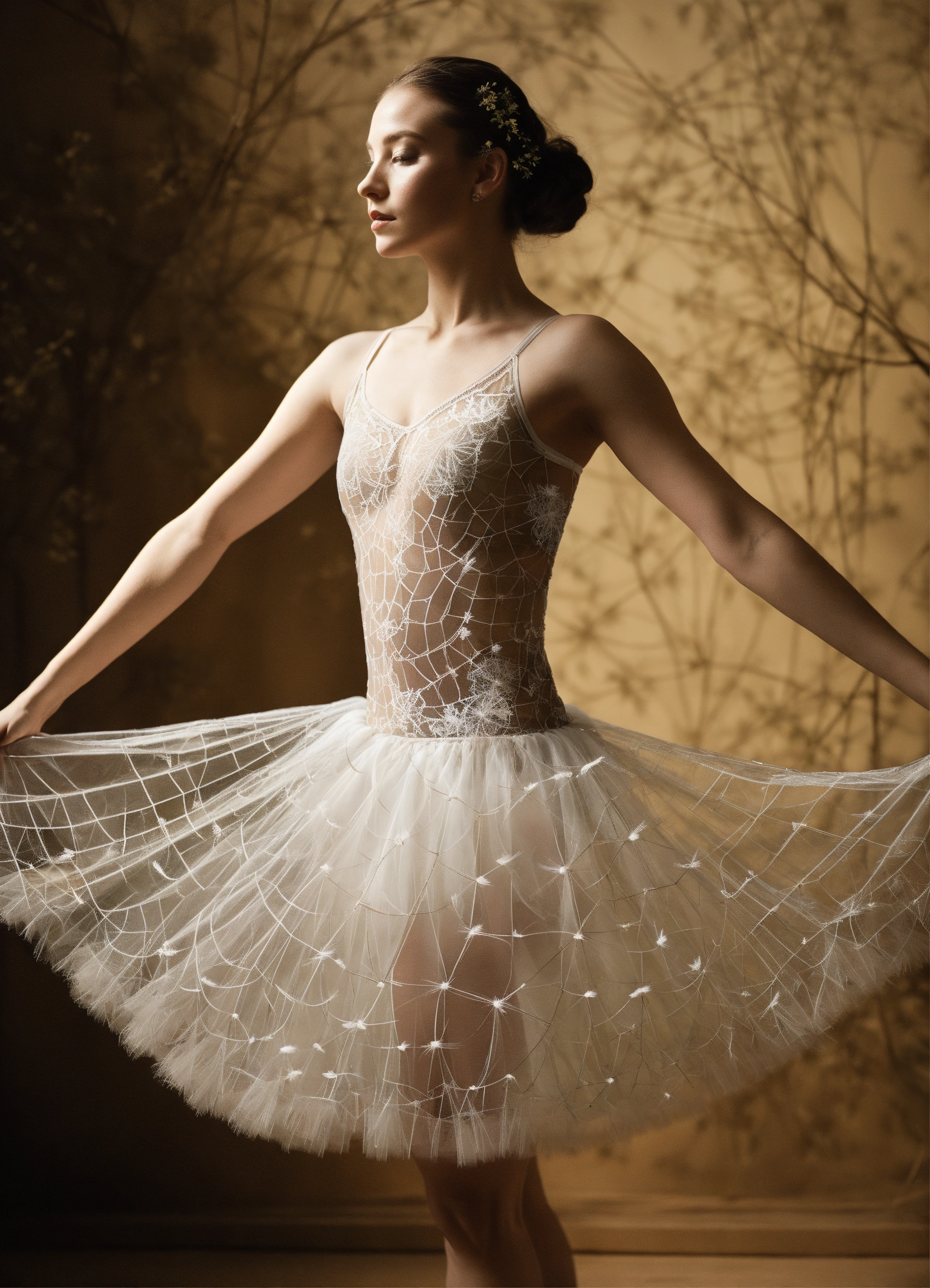 Lexica - A person dressed in a dandelion ballet skirt, in the style of ...