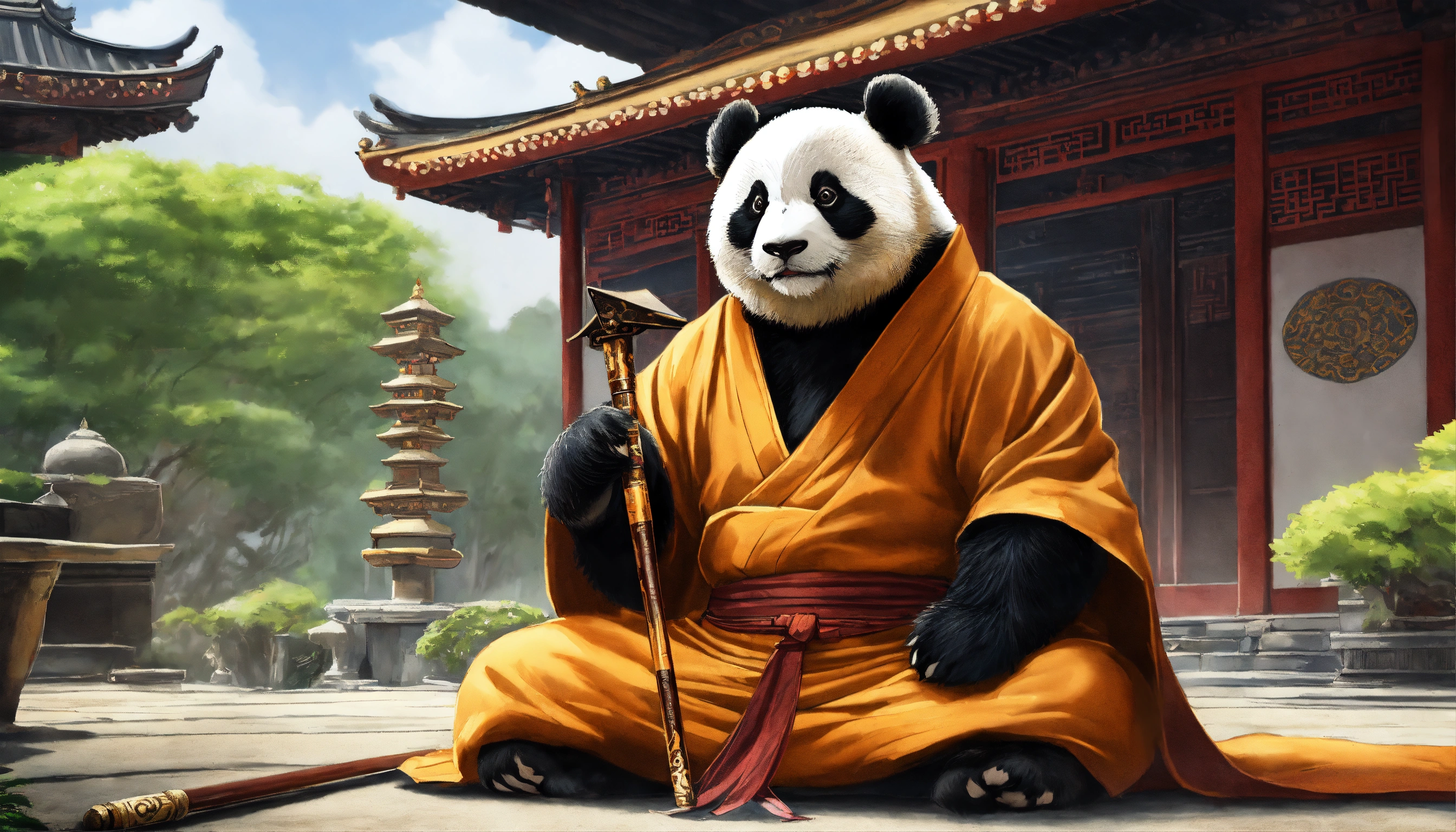 Lexica - Masterpiece, best quality, an anthropomorphic panda wearing a ...