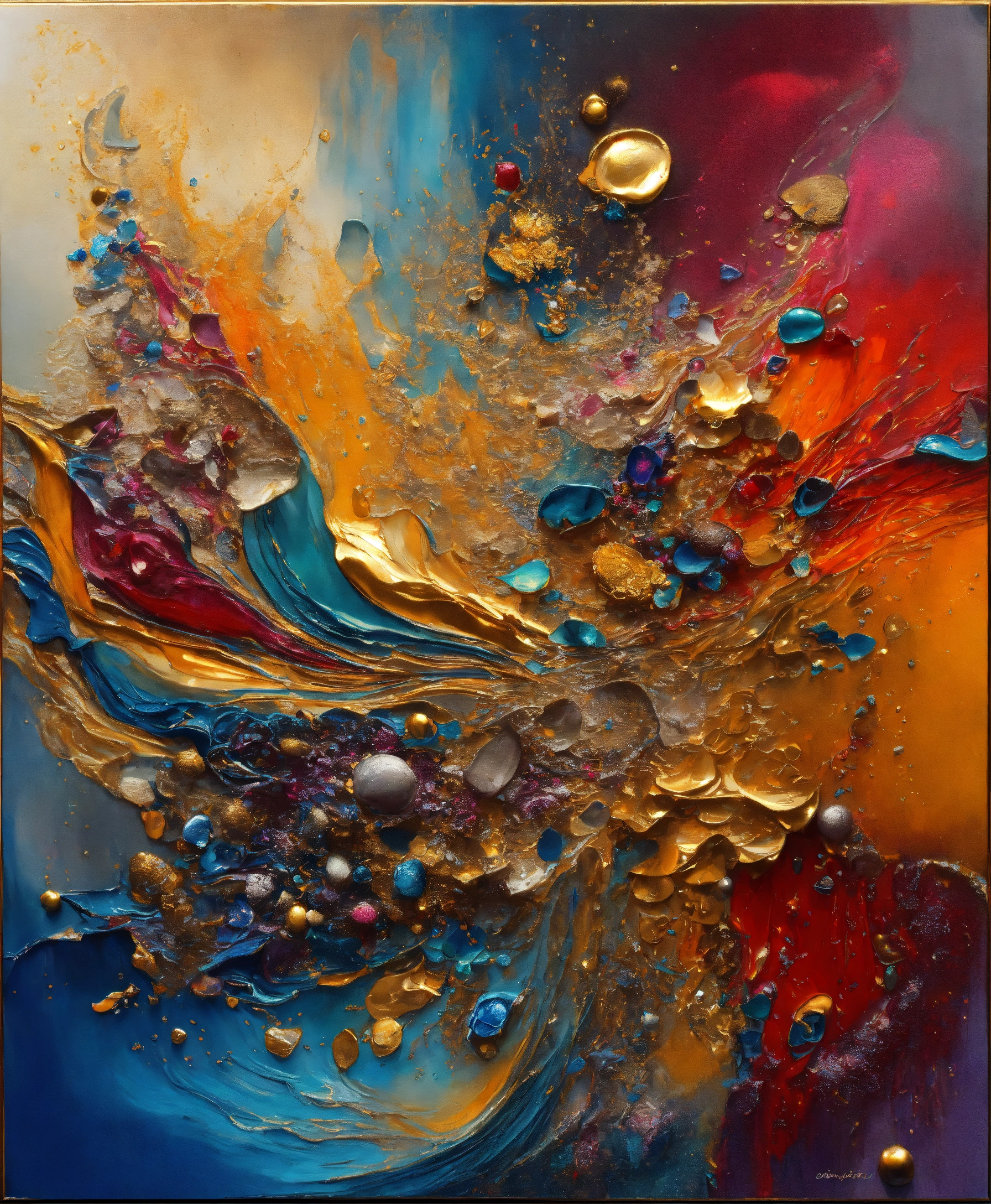 Lexica - Colorful abstract painting oil and water complex complicated ...