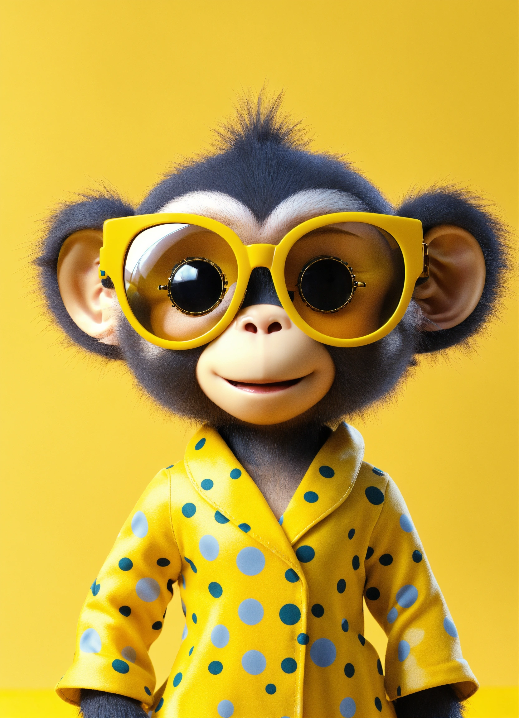 Lexica - A lovely beautiful female 3D model baby monkey character ...