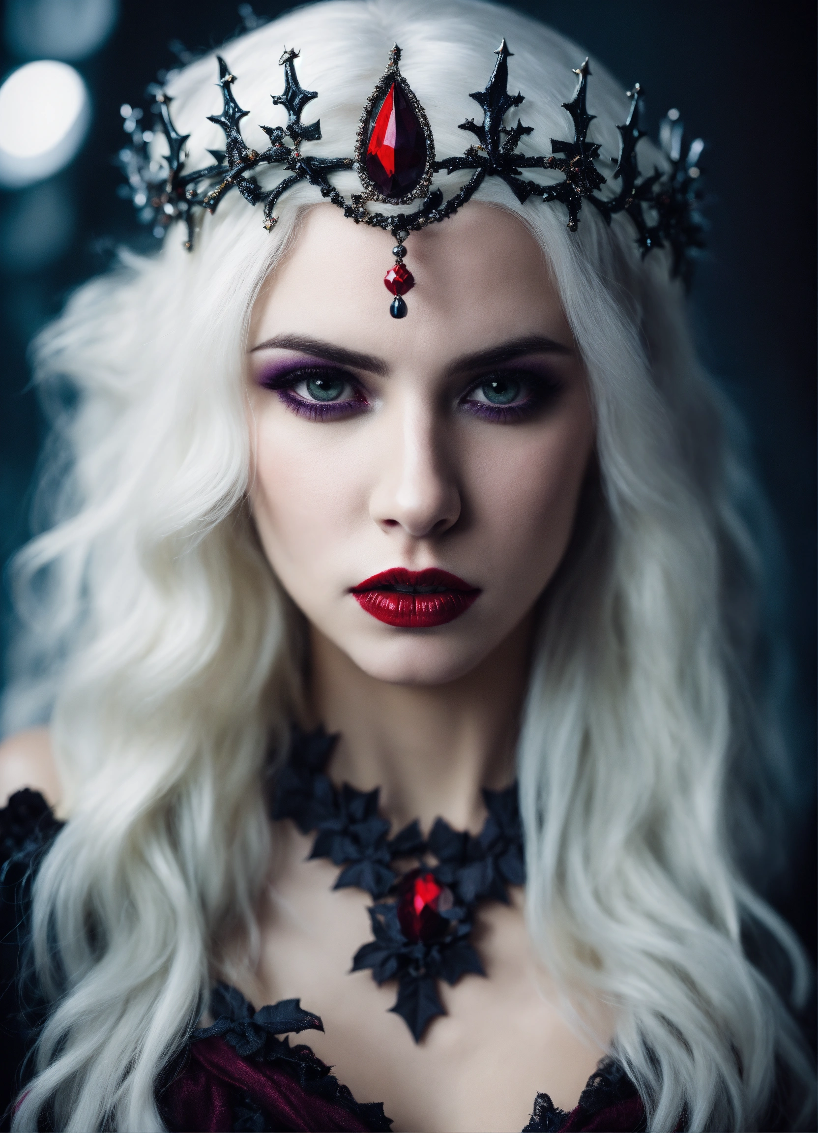 Lexica - Photo quality portrait of white haired beauty as a gothic ...