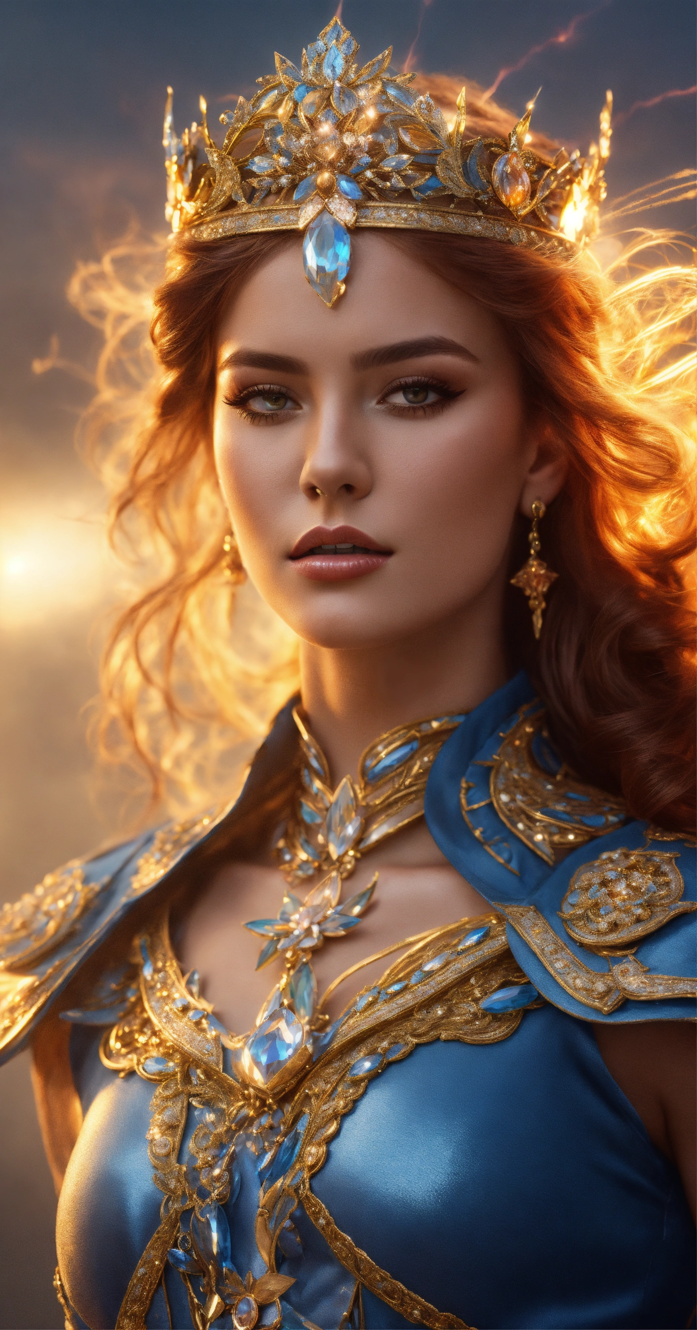 Lexica - A beautiful lightning queen, full body, 8k fashion portrait ...