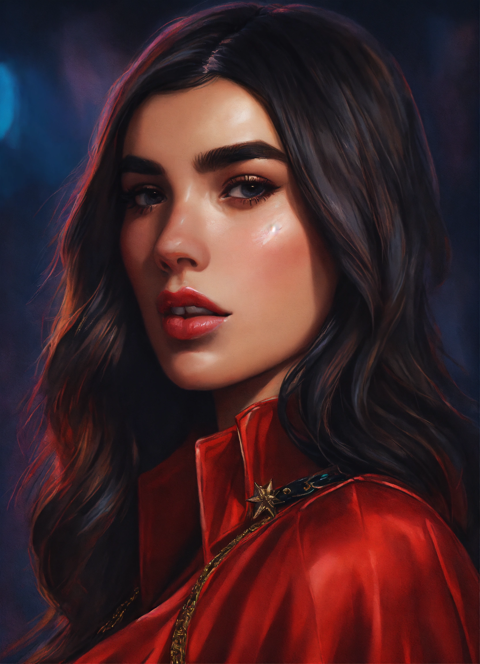 Lexica - Portrait of dua lipa, Vampirella realist