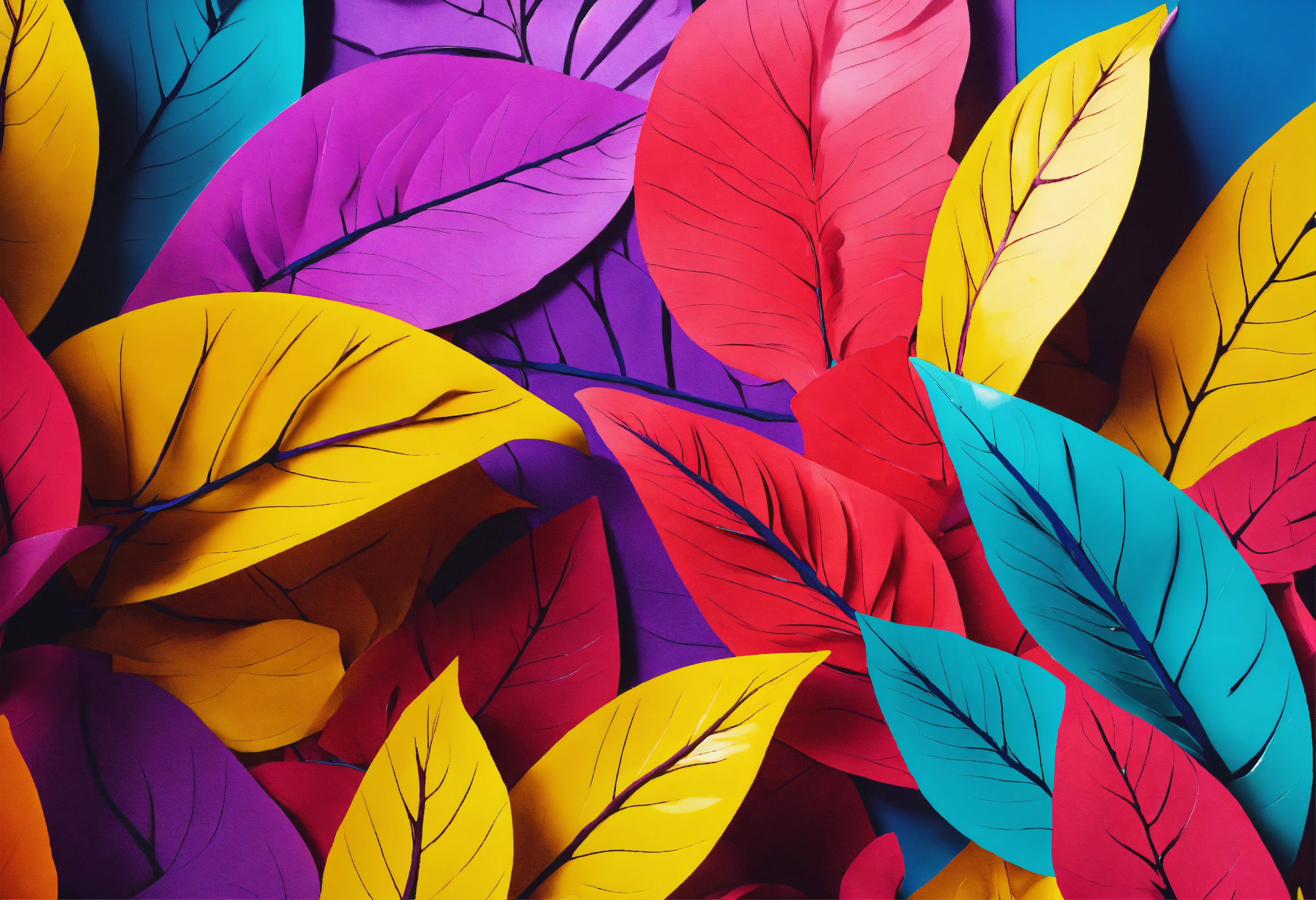 Lexica - Clustered 3D leaves in a pop art style with vibrant hues.