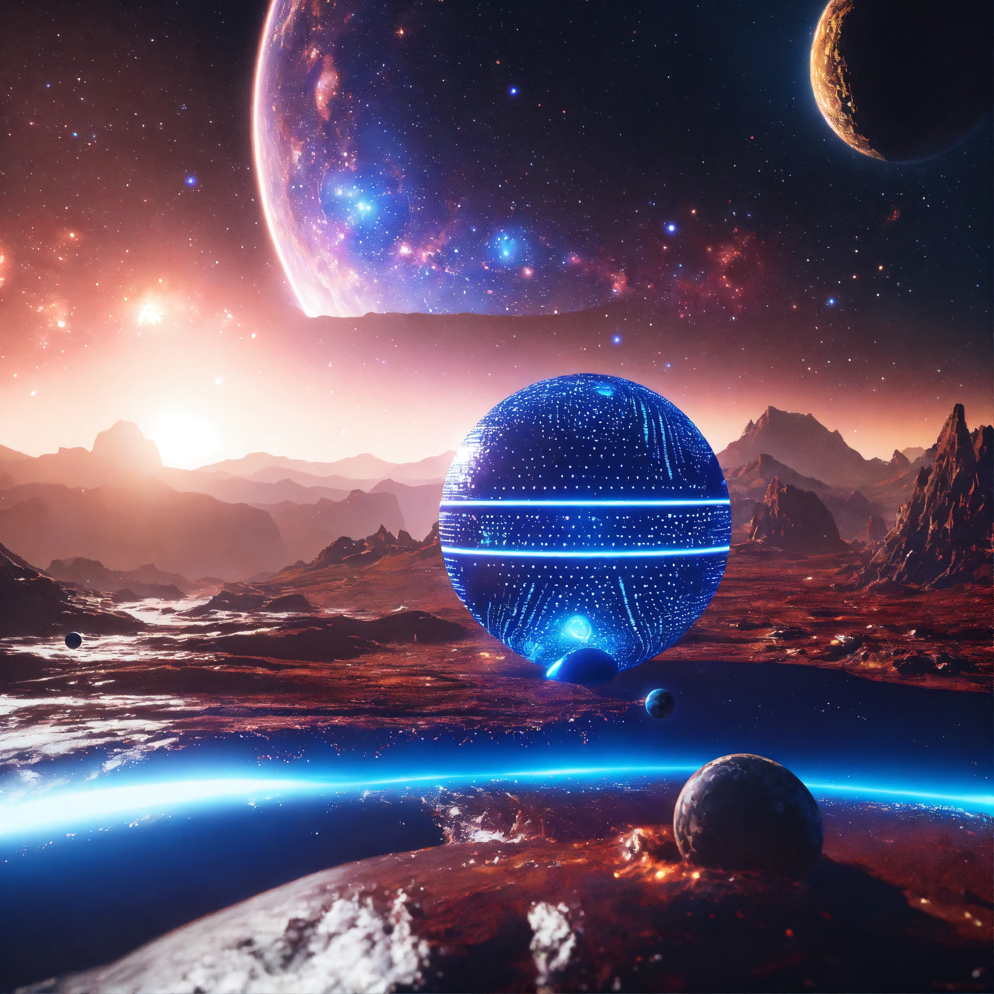 Lexica - Star cruiser docking on an artificial planet that looks like a ...