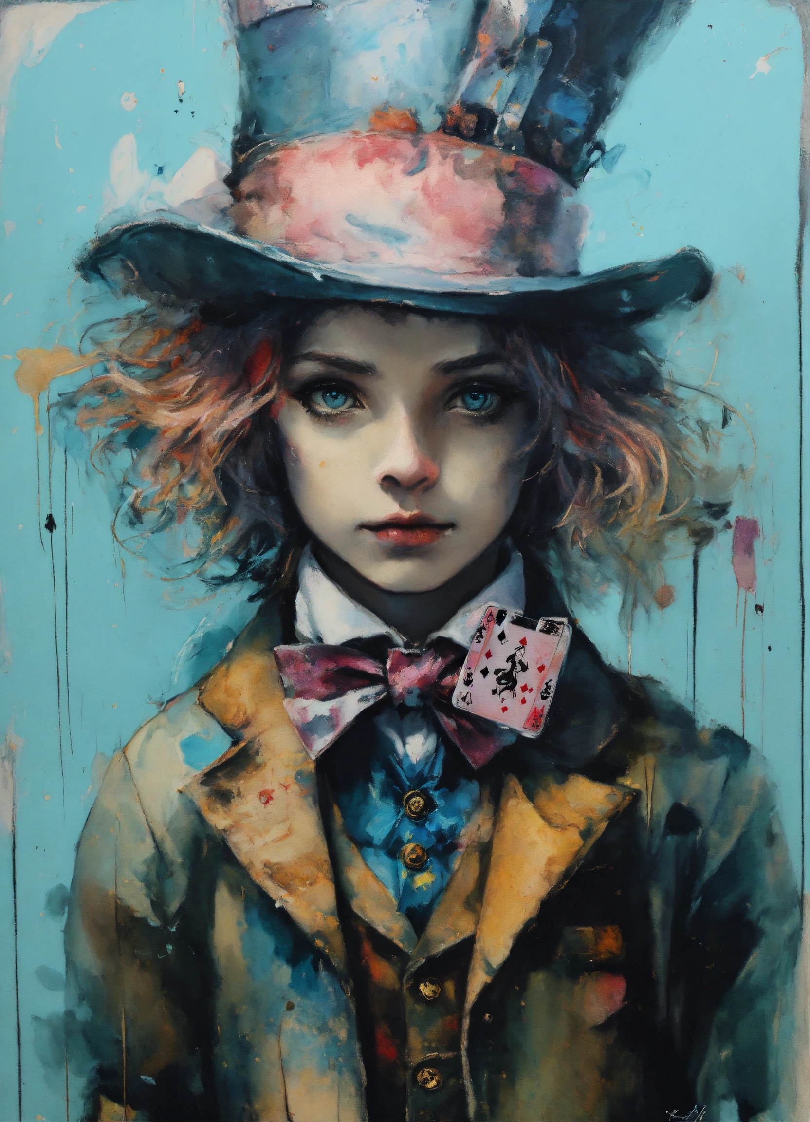 Lexica Mixed Media Oil Painting Of A Beautiful Adorable Mad Hatter