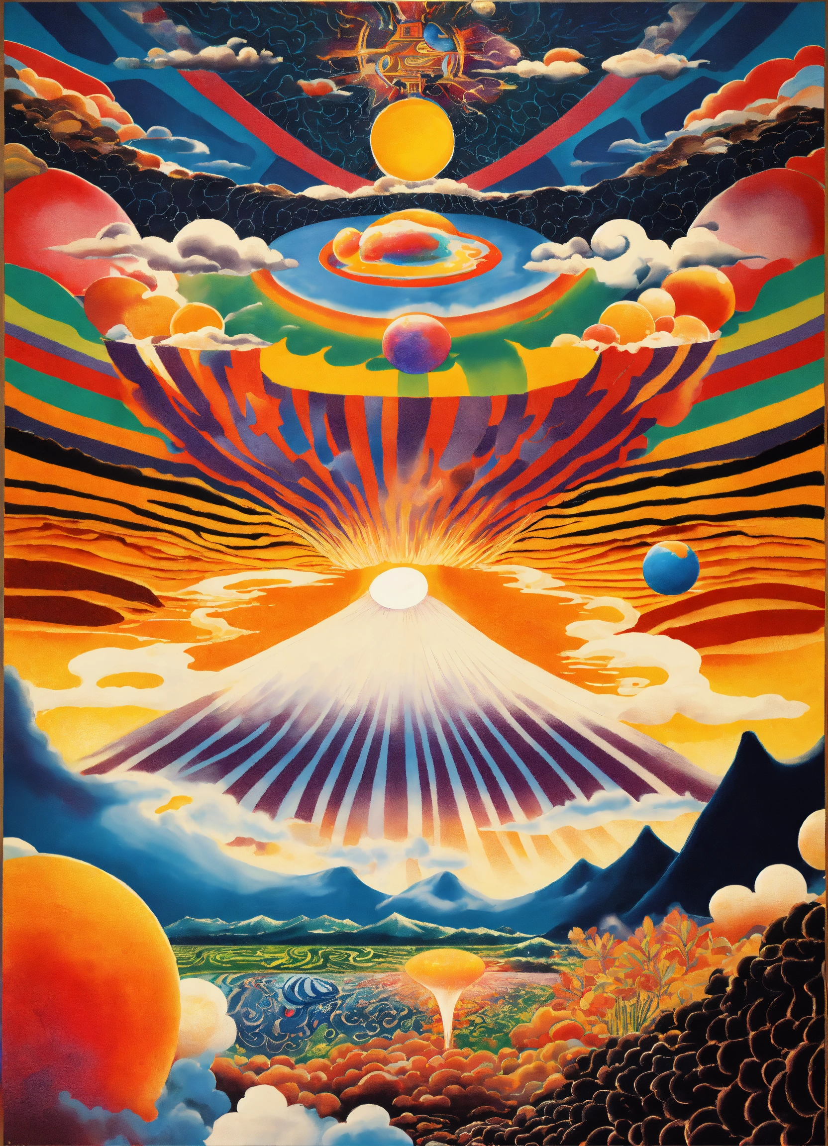 Lexica - Japanese vintage poster ,oriental , psychedelic cosmic realm ...