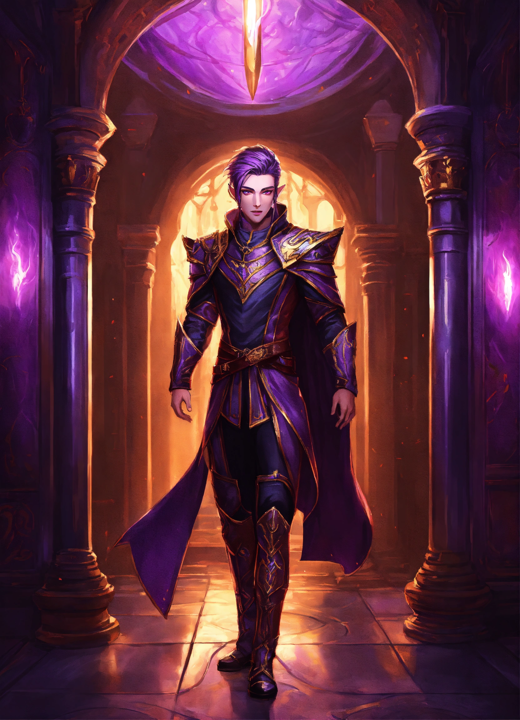 Lexica - Full body dark fantasy drawing of a sci fi high elf, glowing ...