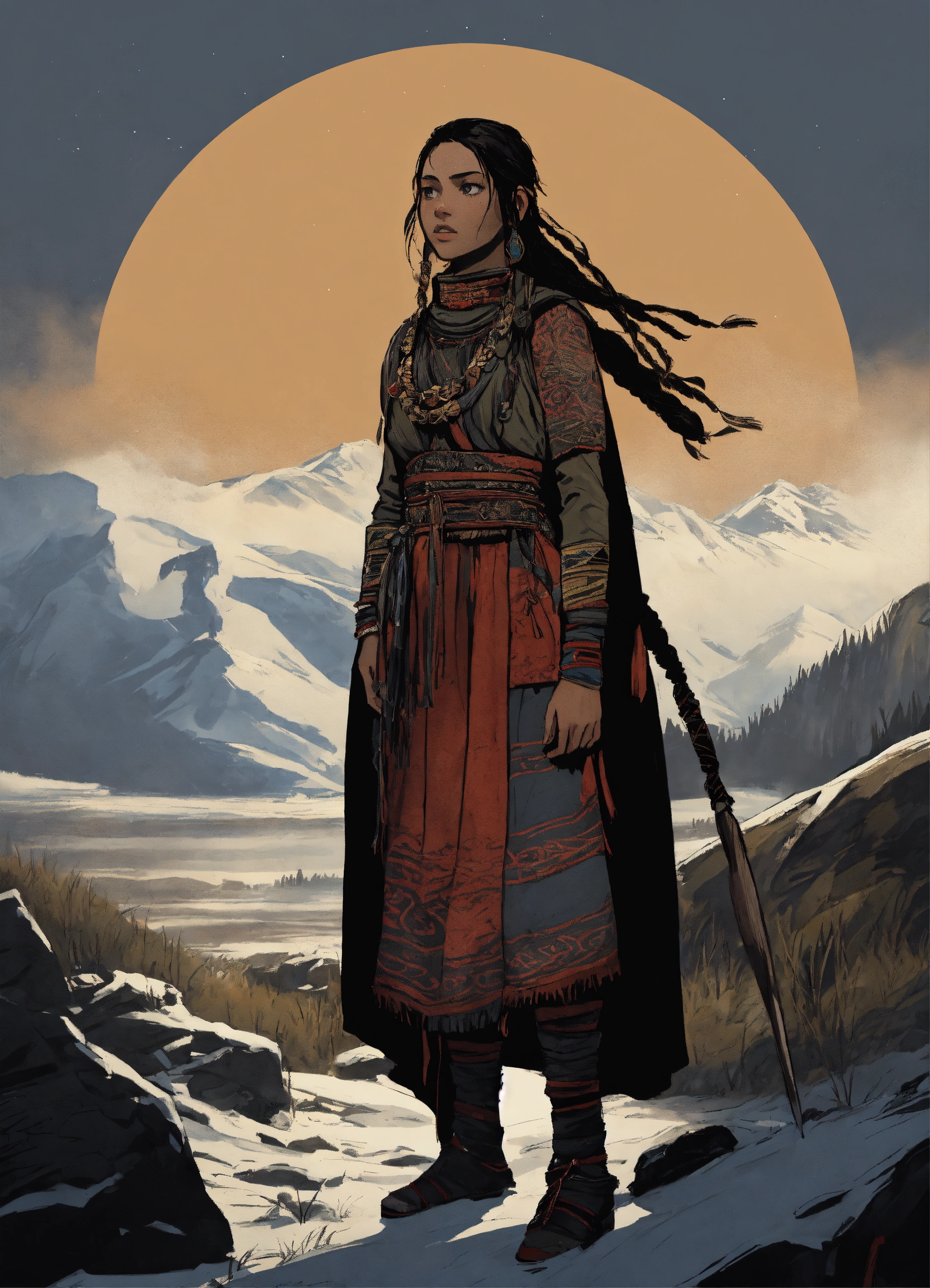 Lexica - Illustration of a young Sámi woman in the style of Bernie ...
