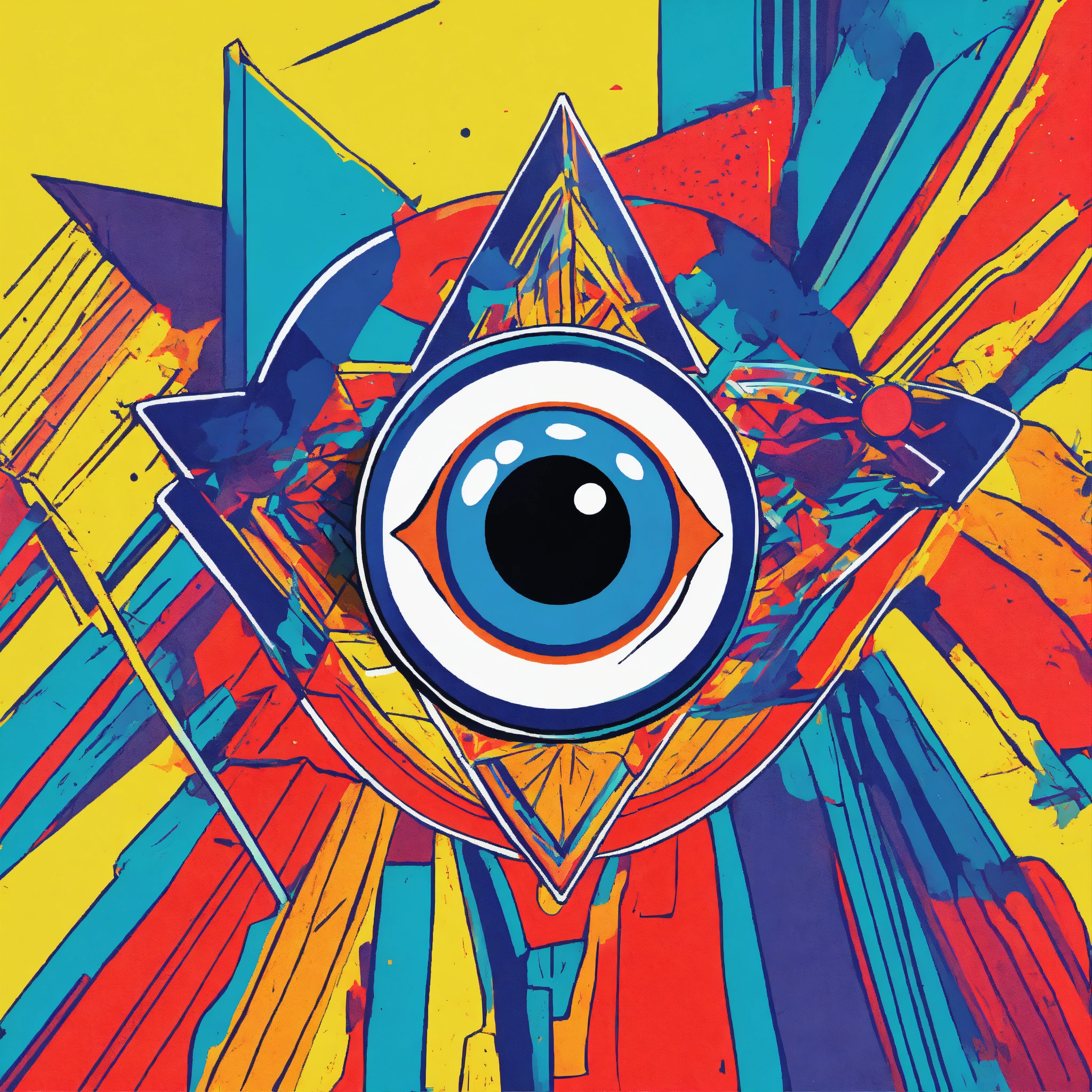Lexica - Minimalist evil eye sticker design in a pop art style