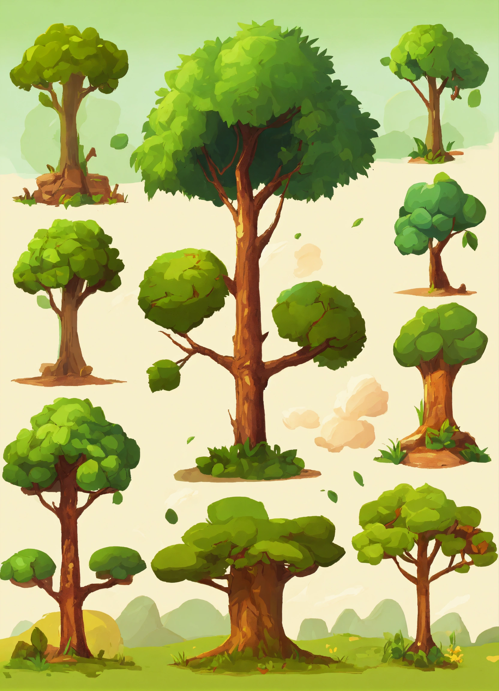 Lexica - Tree cartoon gameart